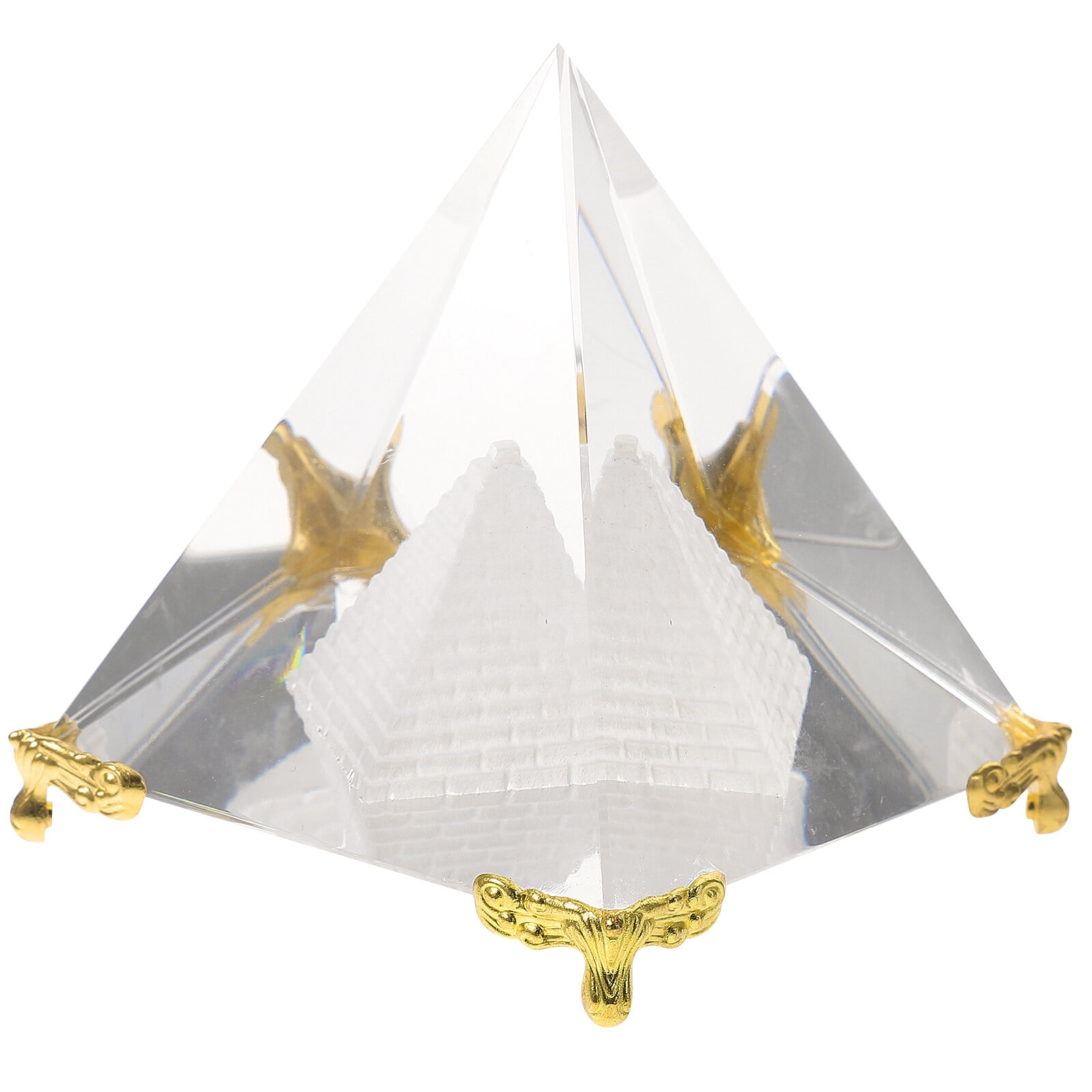 Creative Crystal Pyramid Ornament Delicate Office Desktop Pyramid Prop ...