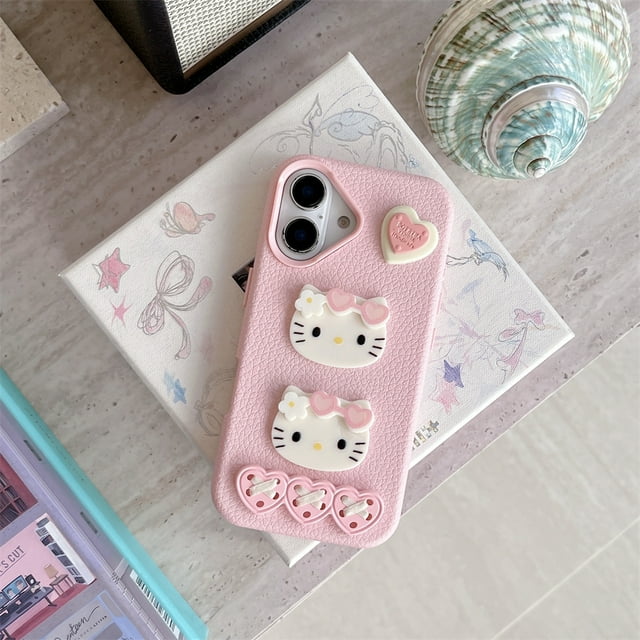 Creative Cute 3D Hello Kitty Soft Candy Color Phone Case For iPhone 16 15 14 Pro Max 13 12 ...