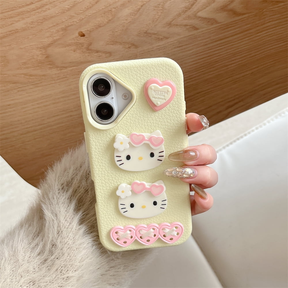 Creative Cute 3D Hello Kitty Soft Candy Color Phone Case For iPhone 16 ...
