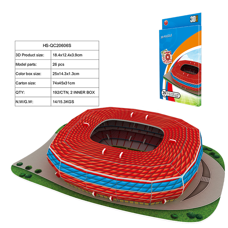 Creative DIY 3D Paper Puzzle Football Field Stadium Assembled Model ...