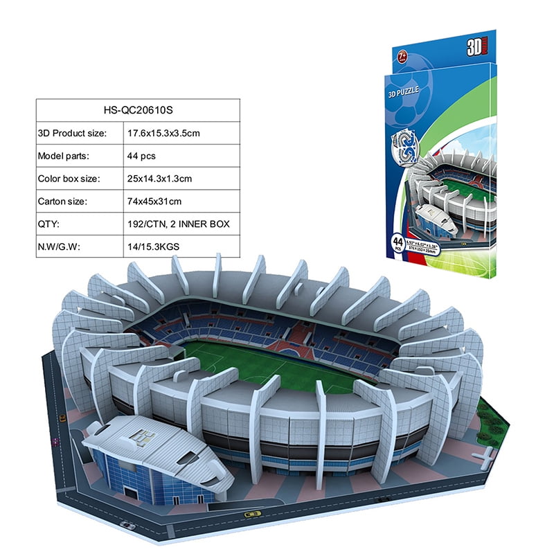 Creative DIY 3D Paper Puzzle Football Field Stadium Assembled Model ...