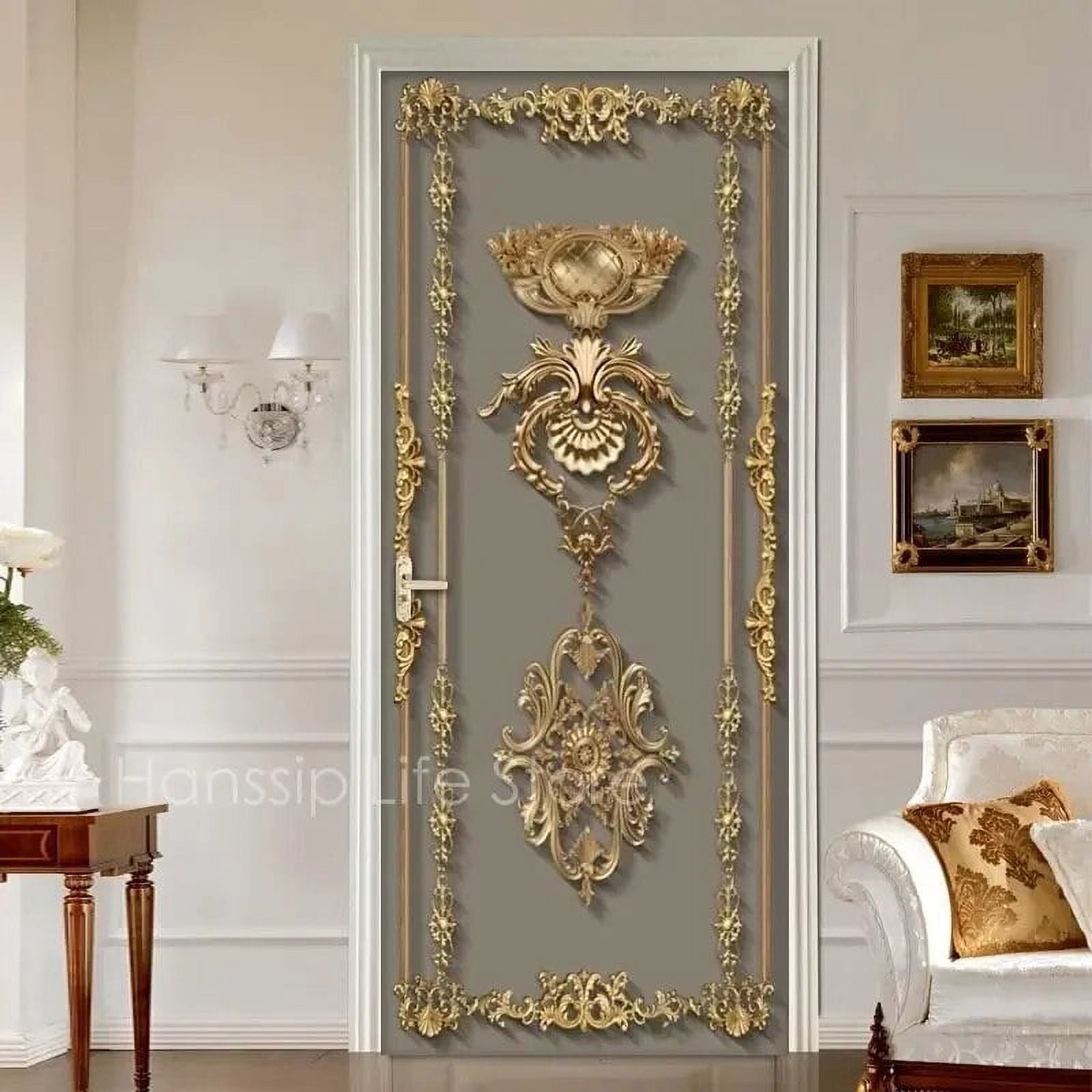 Creative DIY Door Stickers Mural Self Adhesive PVC 3D Wallpaper Art ...