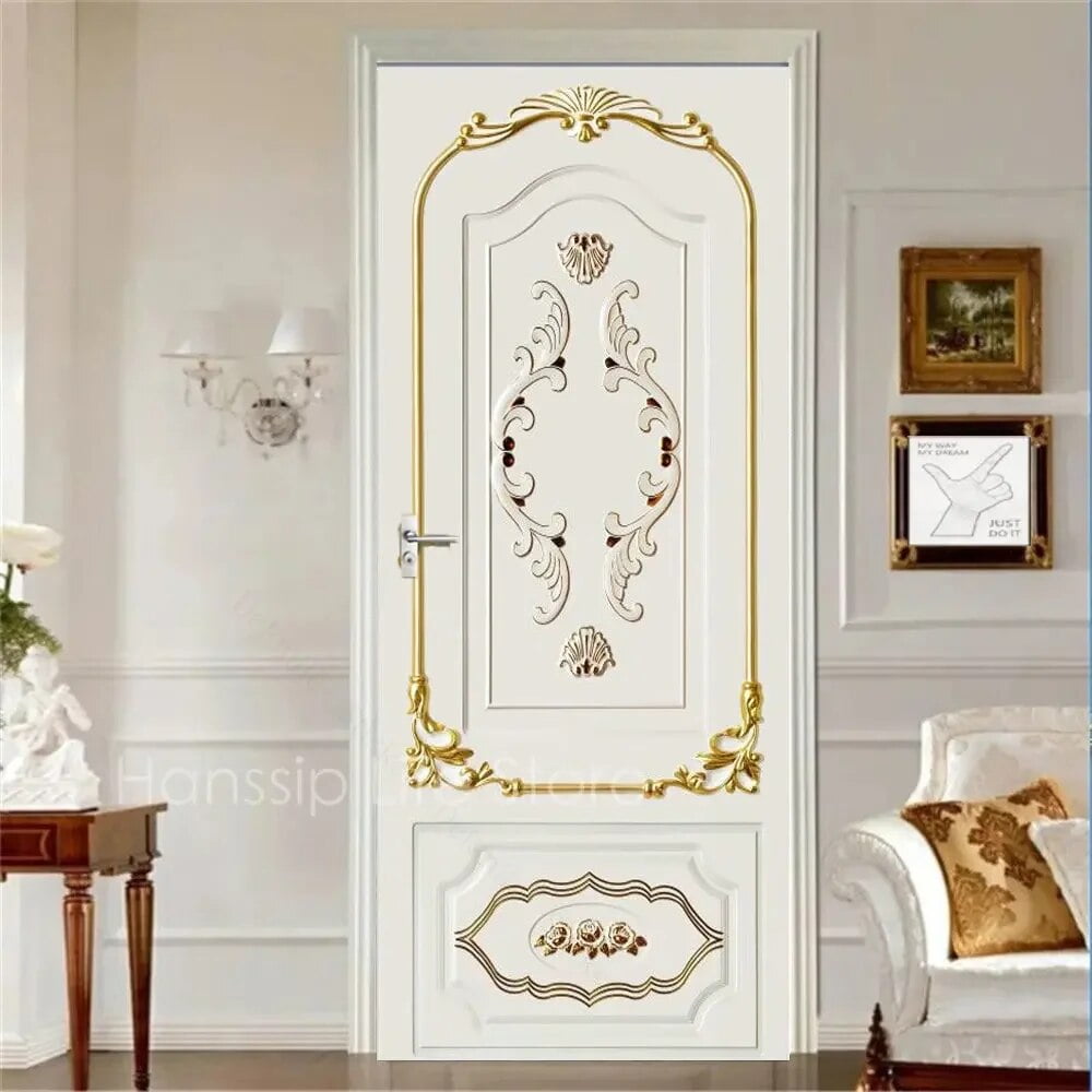 Creative DIY Door Stickers Mural Self Adhesive PVC 3D Wallpaper Art ...