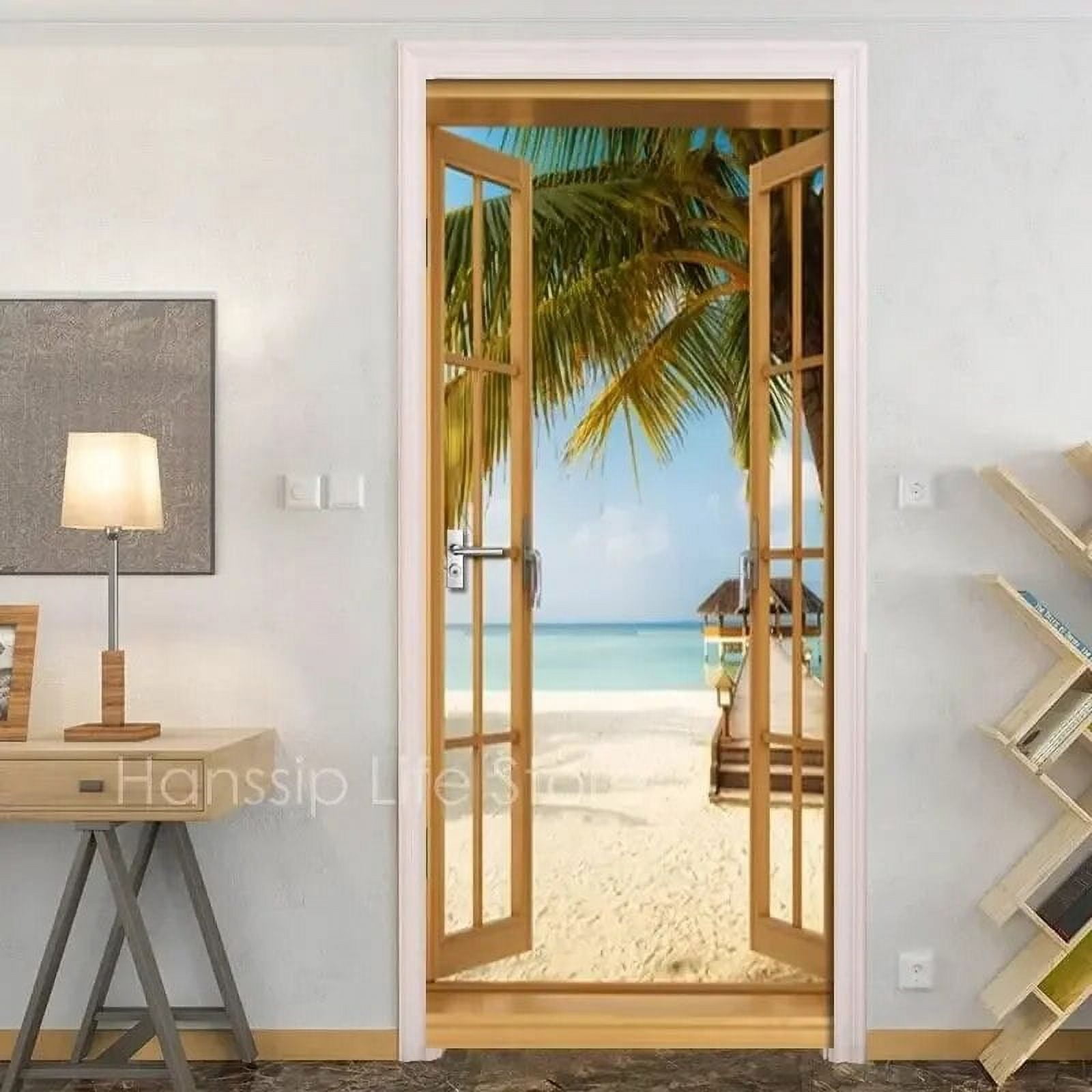 Creative DIY Door Stickers Mural Self Adhesive PVC 3D Wallpaper Art ...