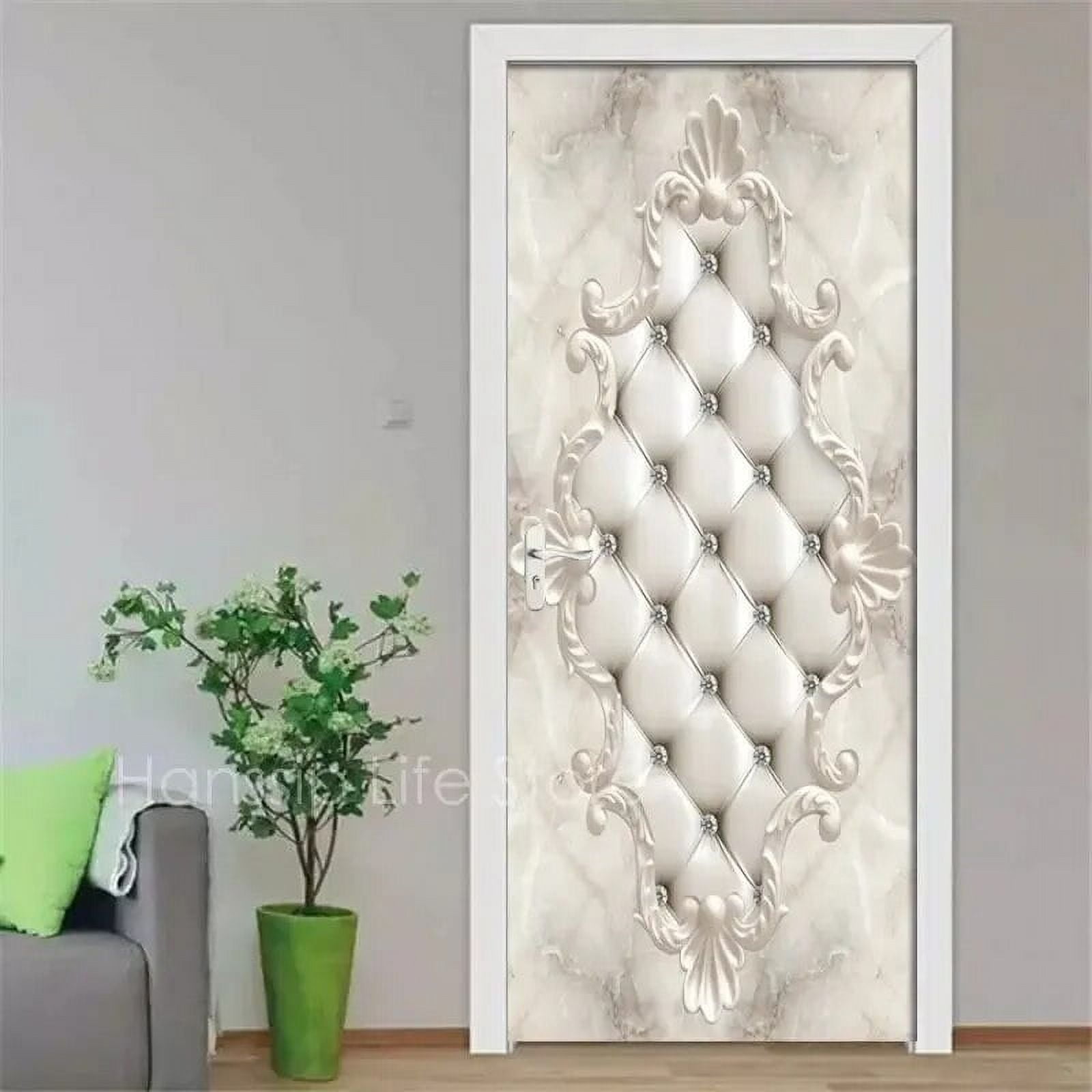 Creative DIY Door Stickers Mural Self Adhesive PVC 3D Wallpaper Art ...