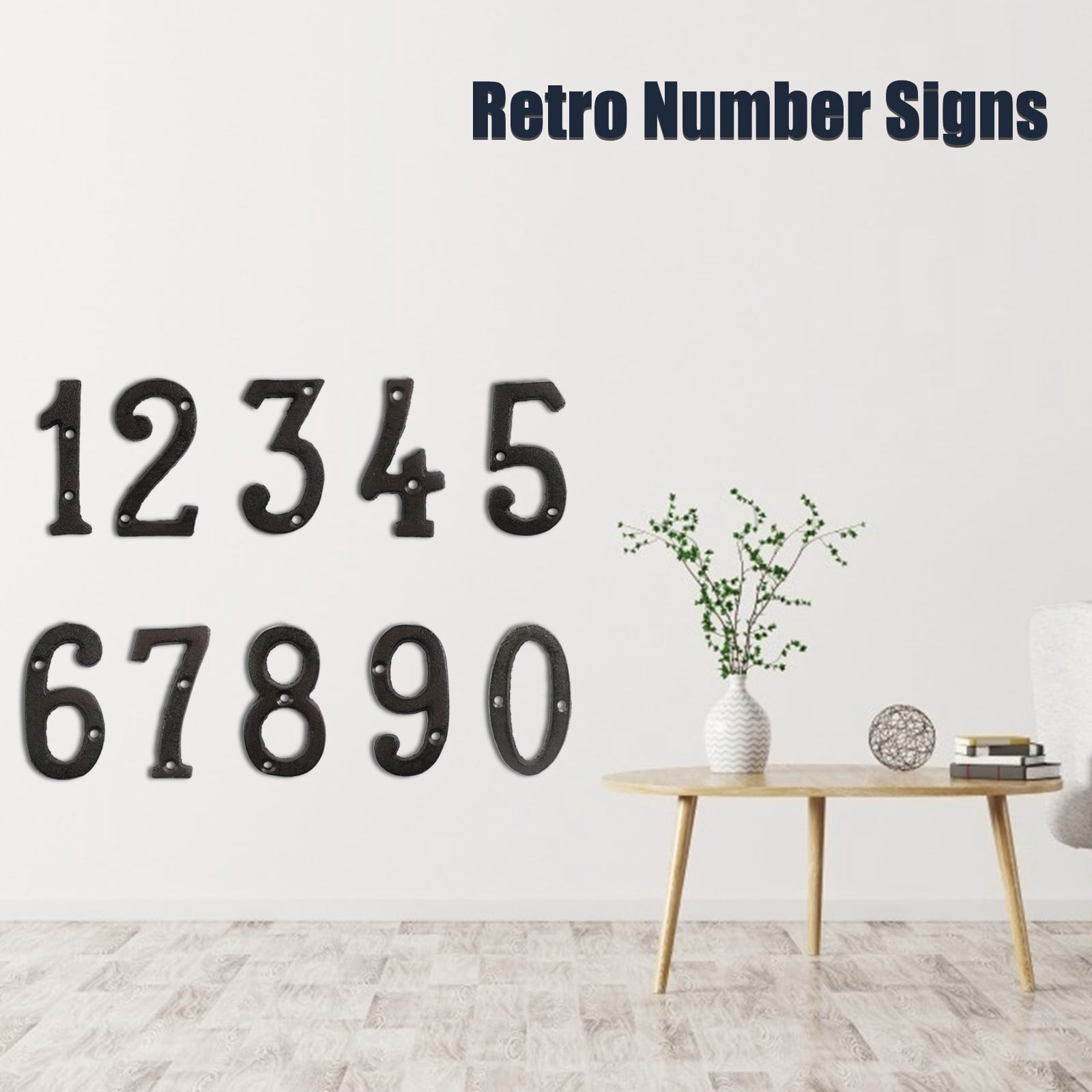 Creative DIY Wrought Iron House Numbers, Cast Metal Address Plaques for ...