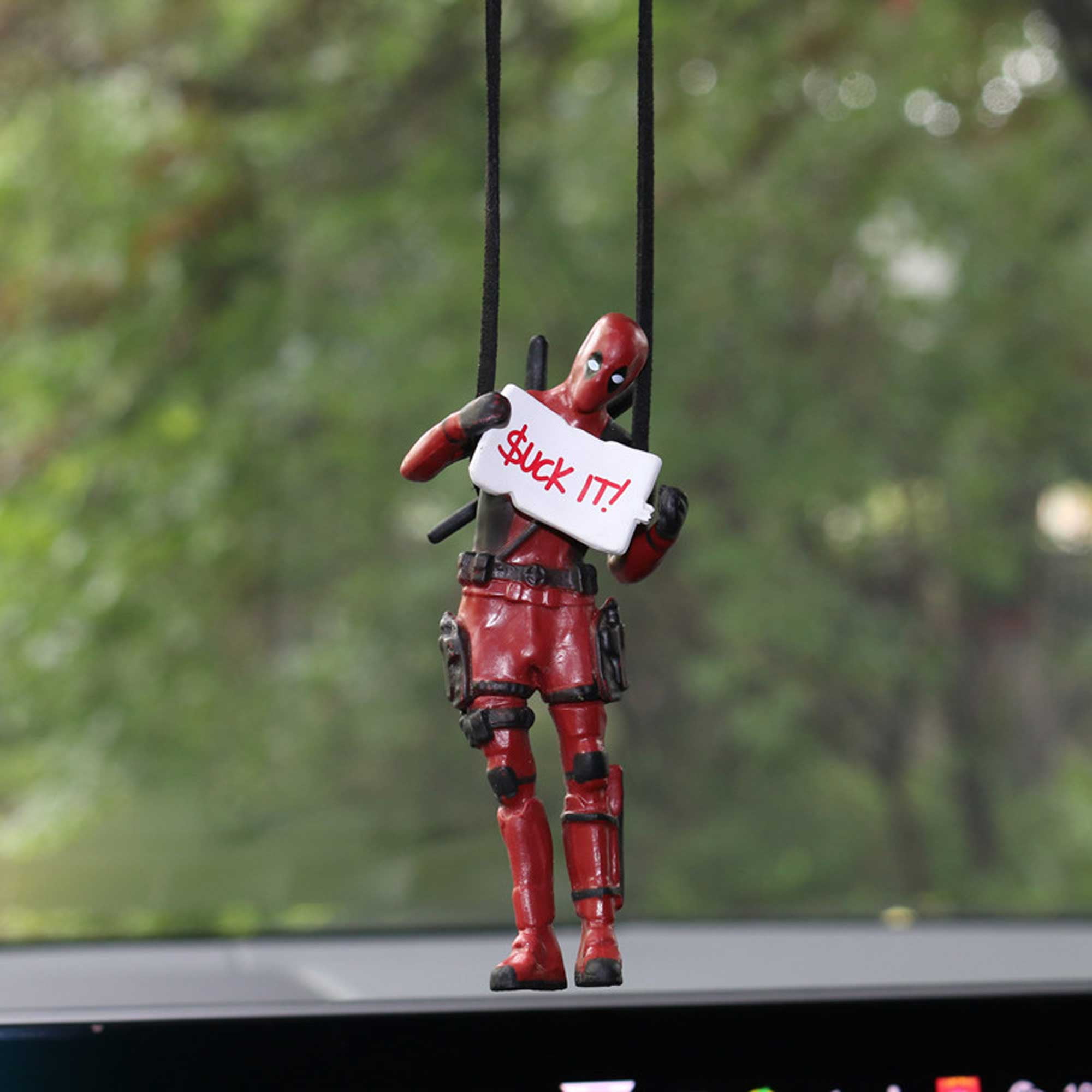 Creative Deadpool Car Mirror Hanger, Cute Reading Book Deadpool ...