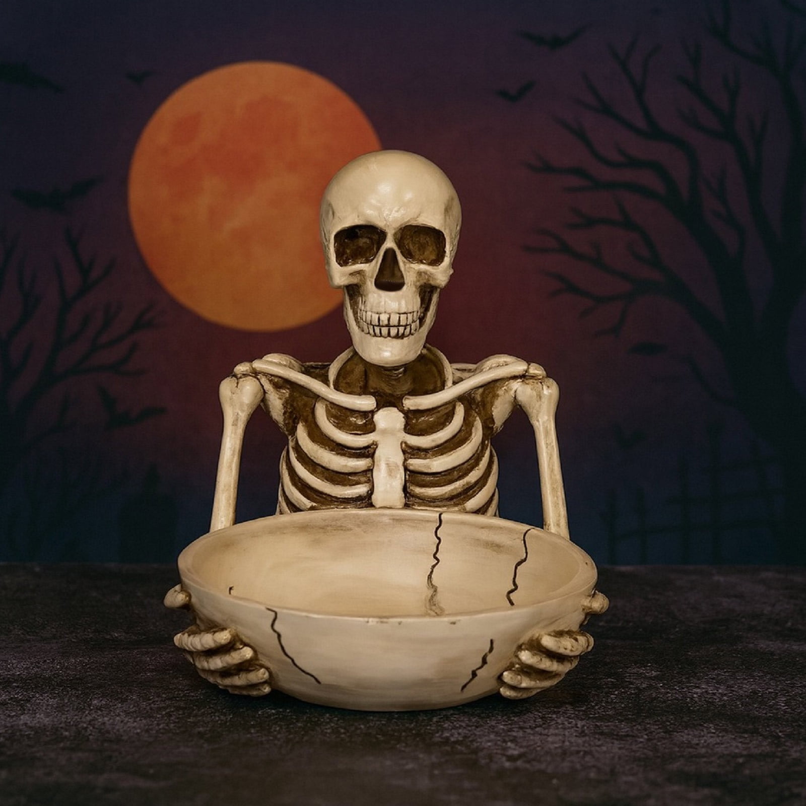 Creative Decorative Skeleton Head Personality Fruit Plate Punk Head ...