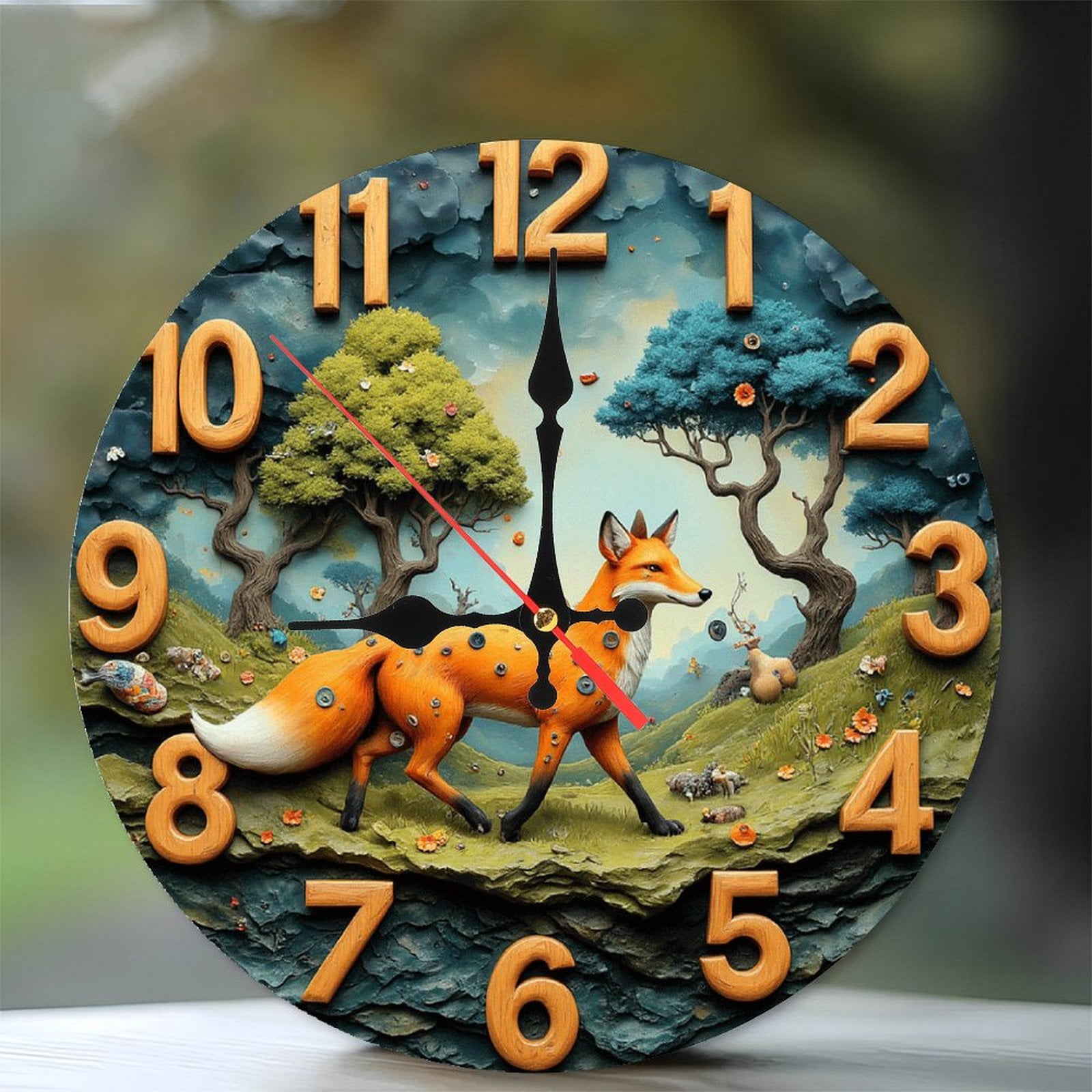 Creative Decorative Wall Clock for Home Decor 10-Inch Silent Wooden ...