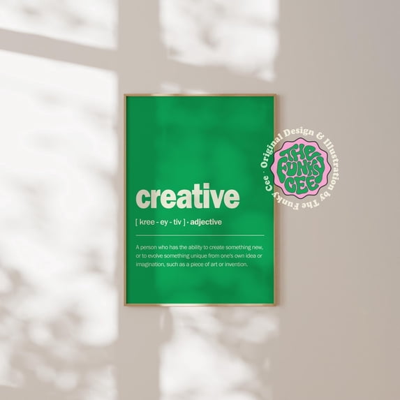 Creative Definition Green Home Office Modern Room Decor, Unframed ...