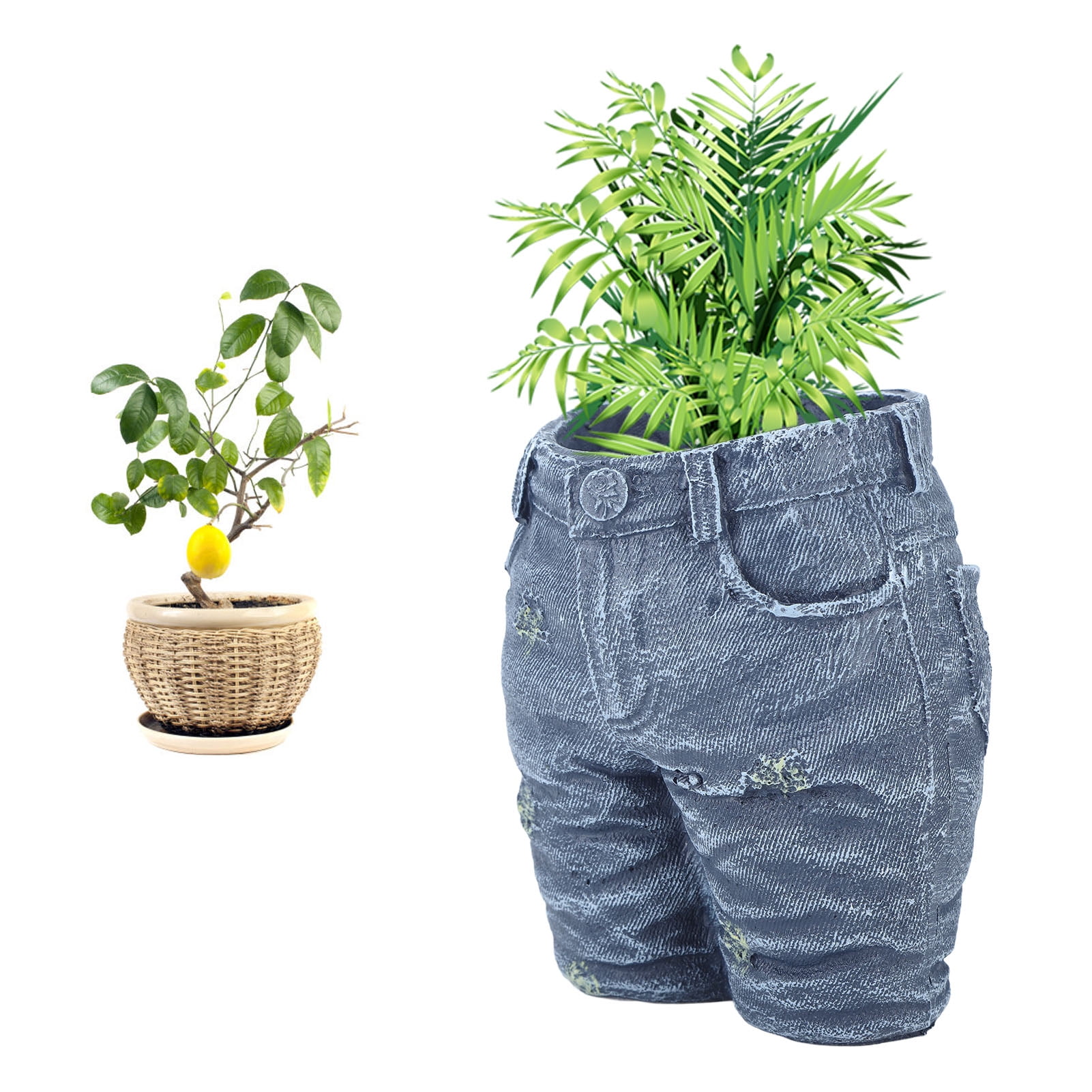 Creative Denim Pants Flower Pot, Retro Resin Jeans Shape Garden ...
