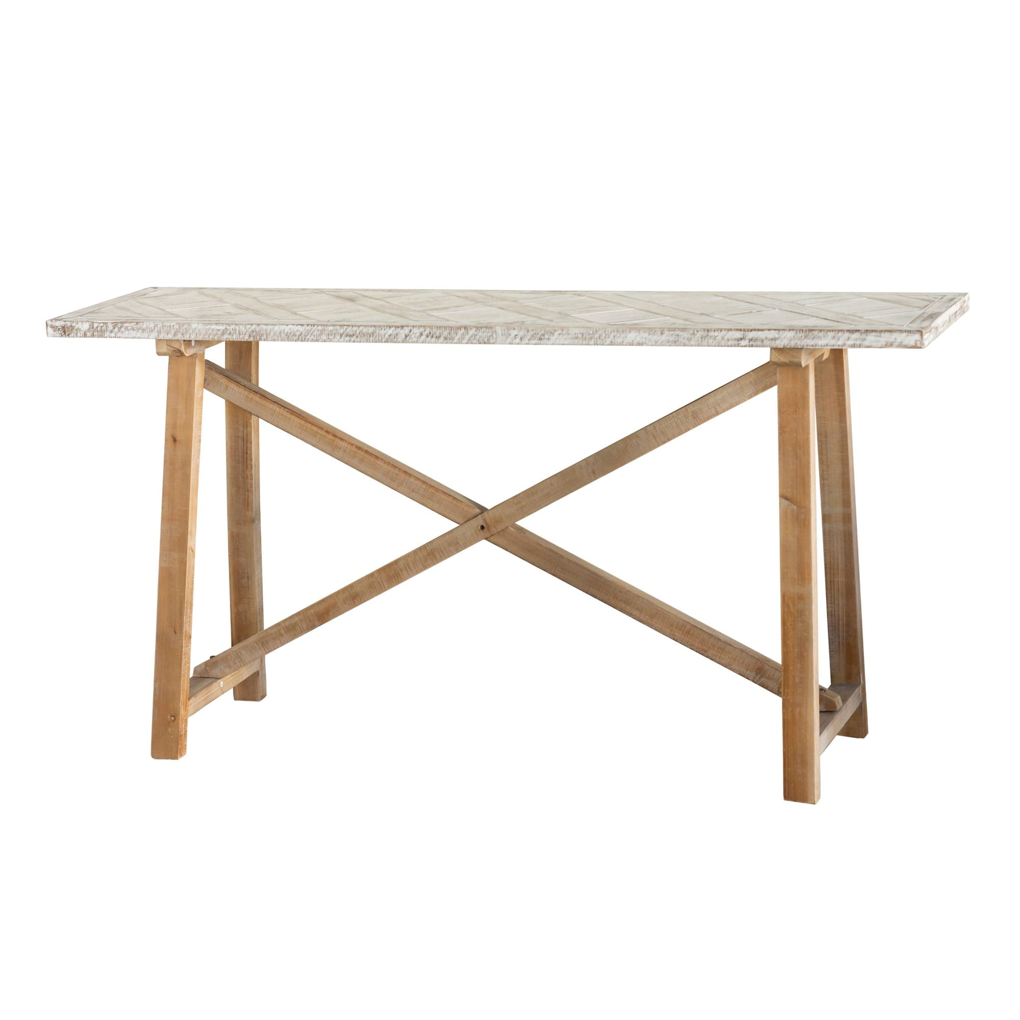 Creative Design 59" Beige and White Rectangular Wood Table with ...
