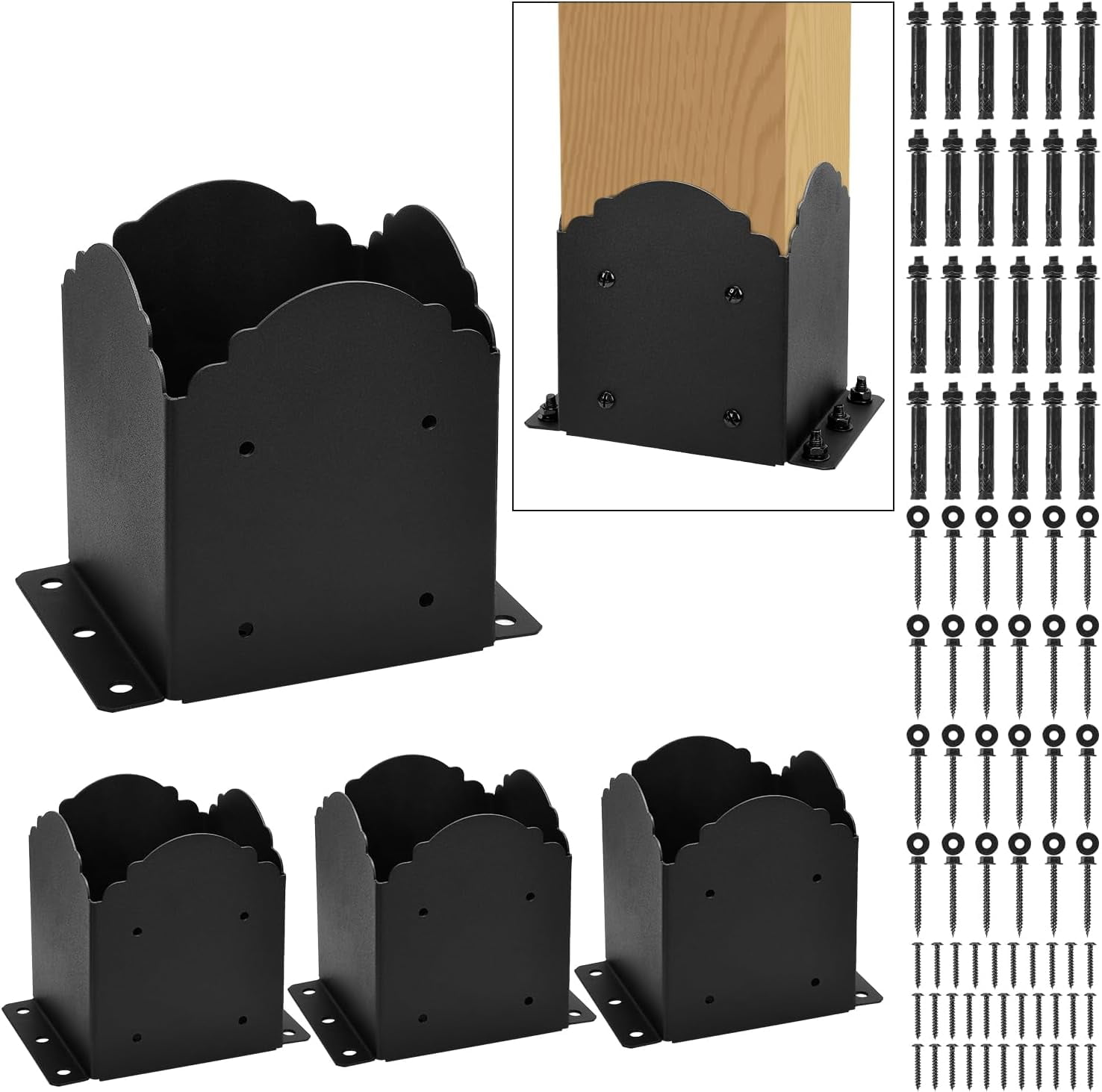 Creative Design 6x6 Post Base, Square Bracket Post Base for Fence ...