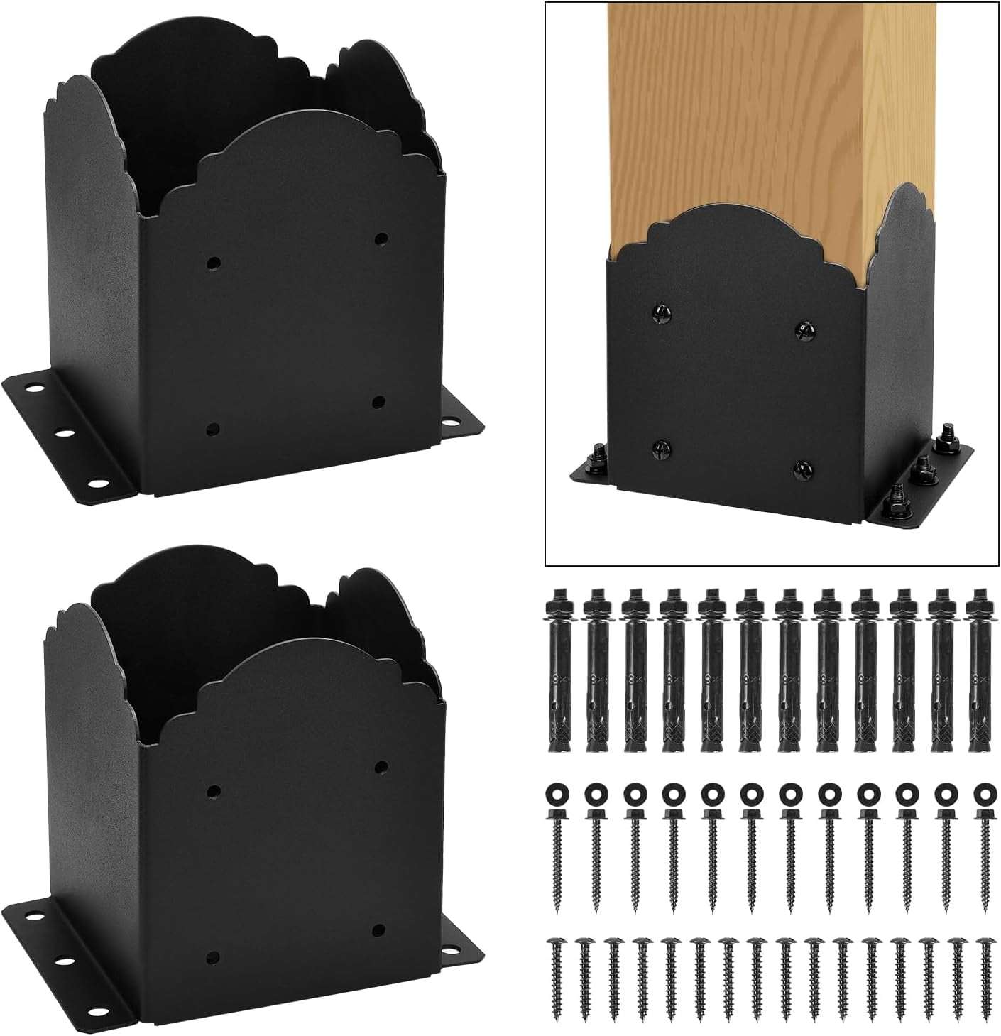 Creative Design 6x6 Post Base, Square Bracket Post Base for Fence ...