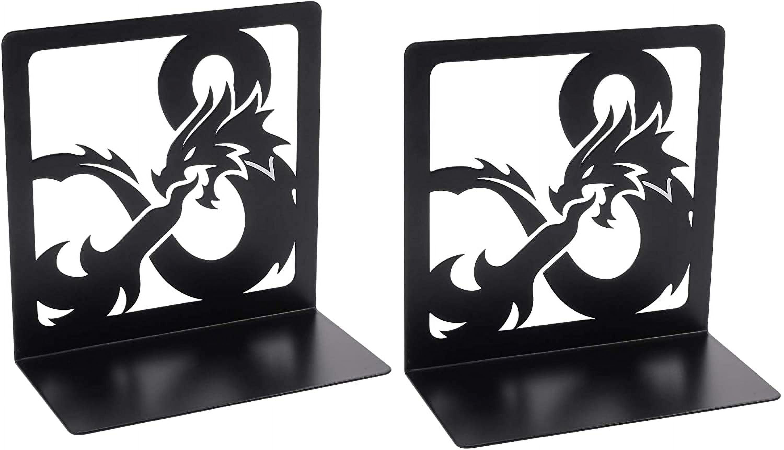 Creative Design Black Bookends, 1Pair Non Skid Metal Heavy Duty Bookend ...