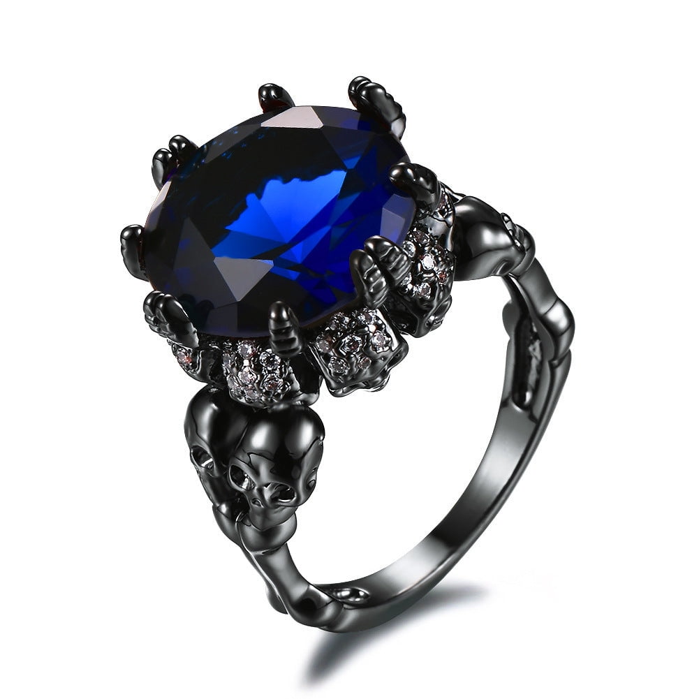 Womens Electroplated Copper Ring with Artificial Gem Inlay Creative ...