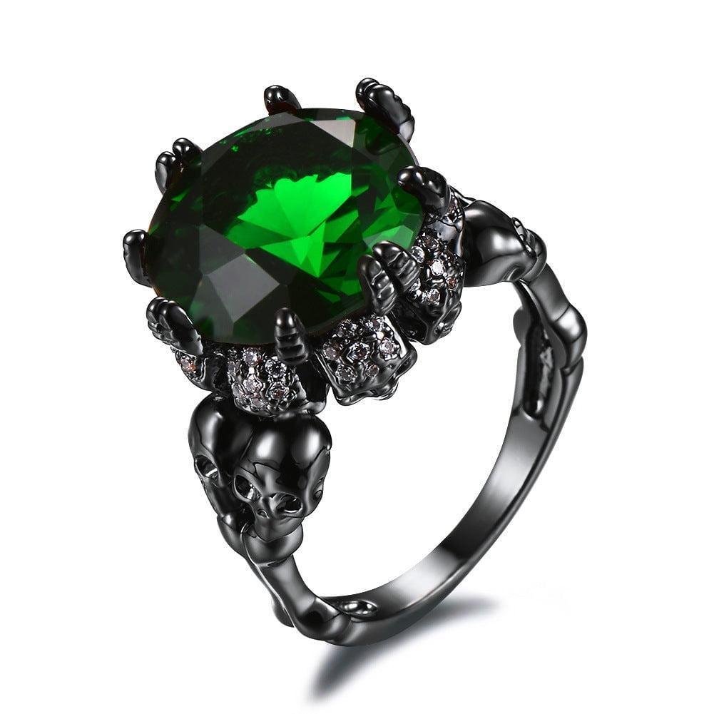 Womens Electroplated Copper Ring with Artificial Gem Inlay Creative ...