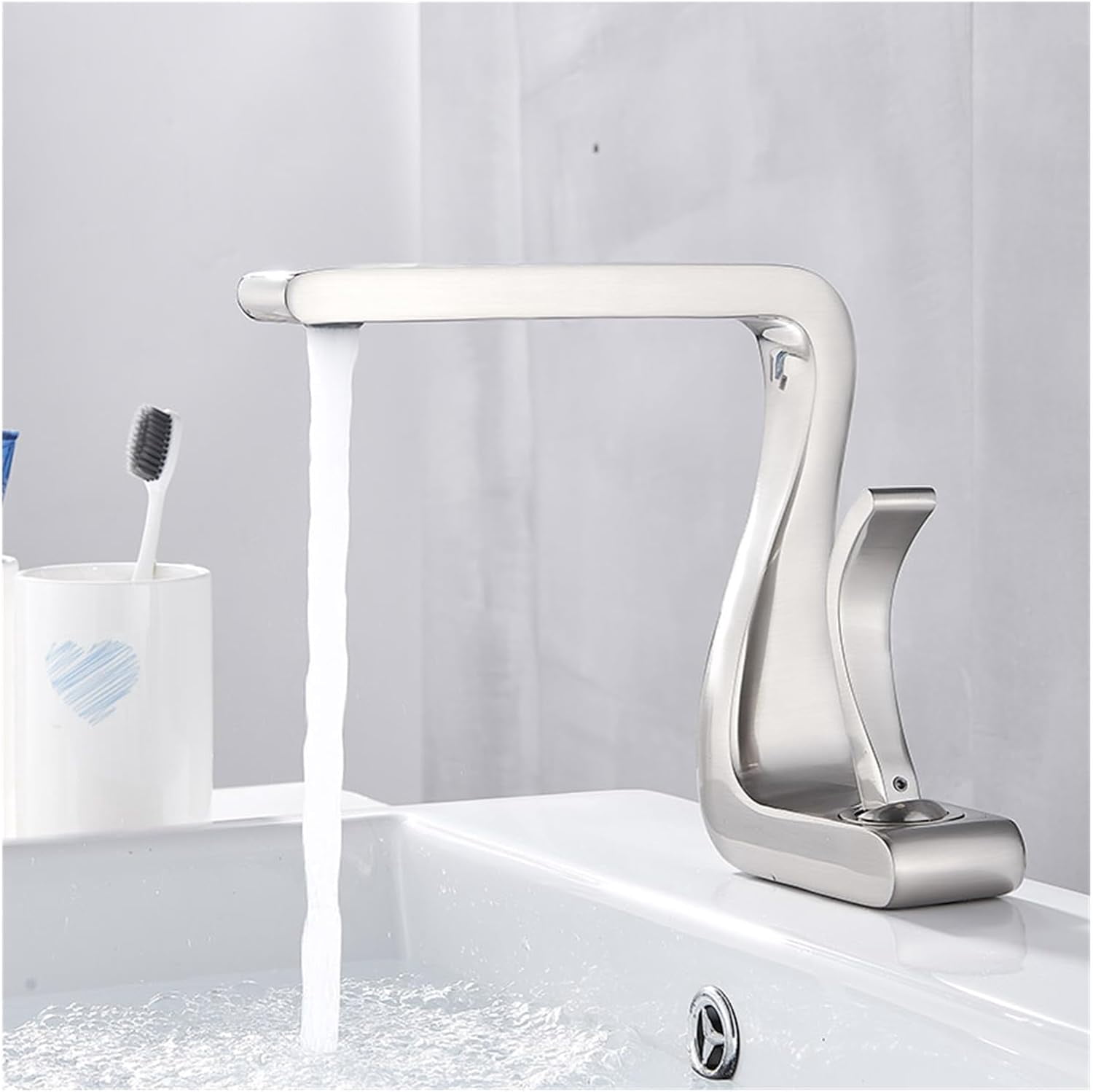 Creative Design Chrome/Black Basin Faucet Washing Basin Mixer Deck ...