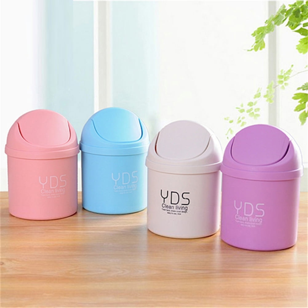 Creative Desktop Mini Trash Can Covered Kitchen Living Room Desk Trash ...