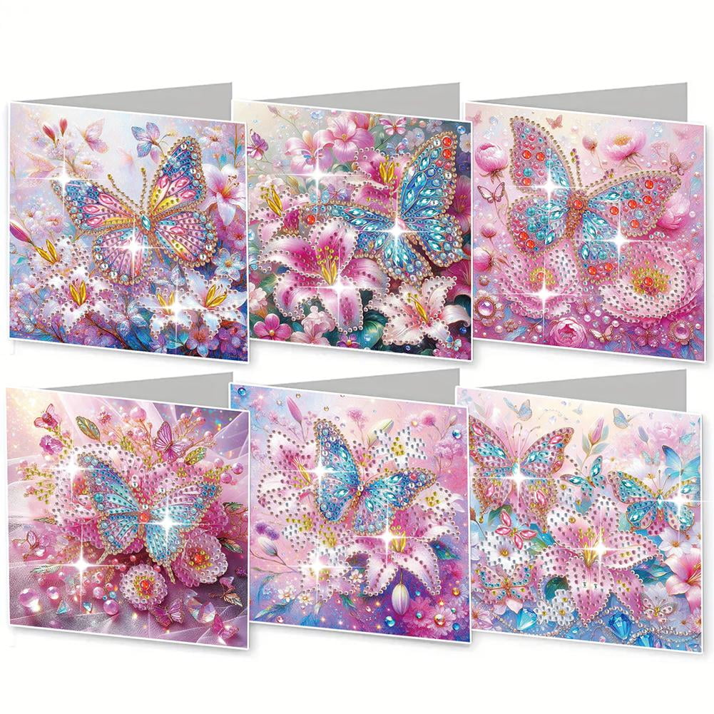 Creative Diamond-Art Greeting Painting Card Kit 6pcs DIY Handmade Gift ...