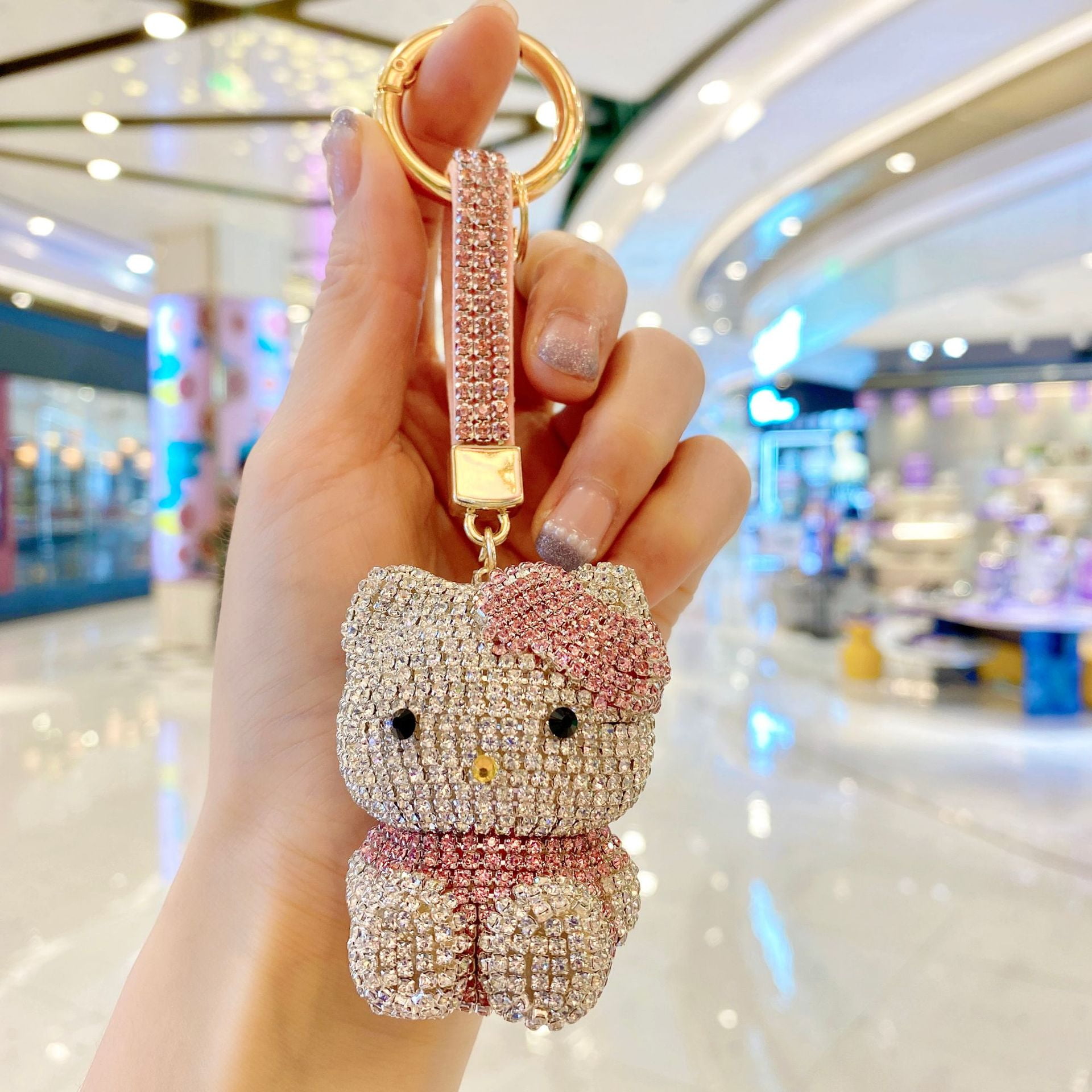 Creative Diamond Sanrio Hello Kitty Keychain Fashion Women's Bag ...