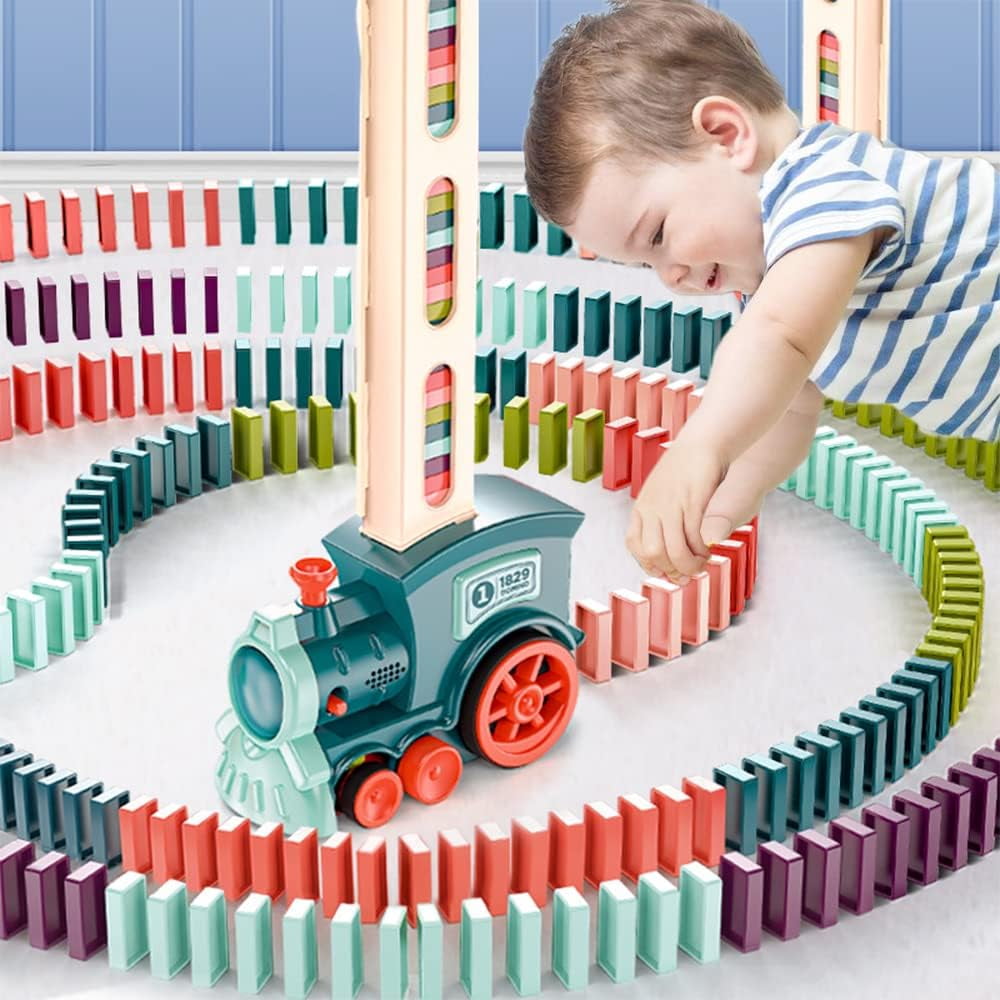 Creative Domino Rally Electric Train Set, 2023 New Dominoes Automatic ...