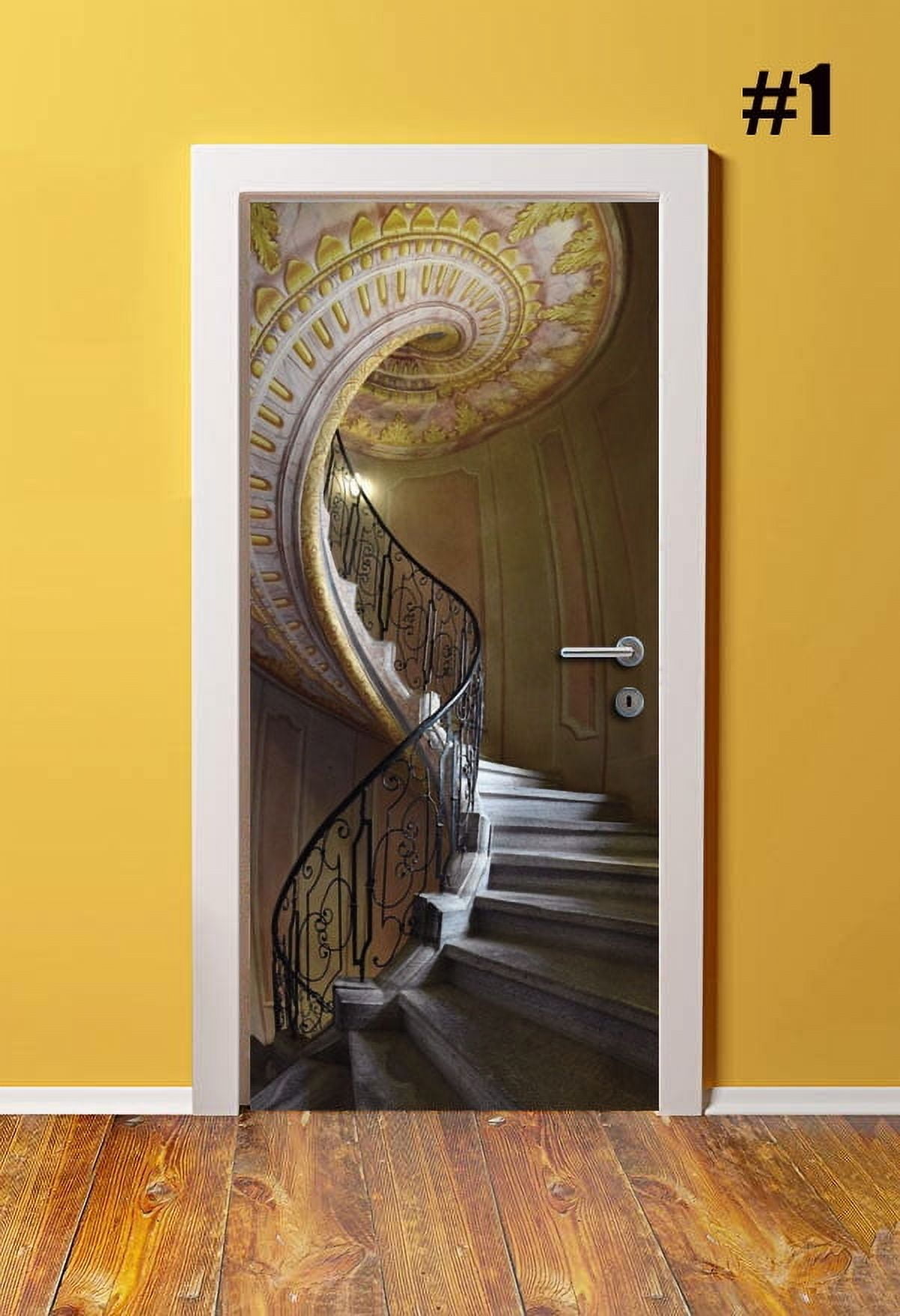 Creative Door Mural Art Design Stairs Door Wrap For Kid's Peel and ...