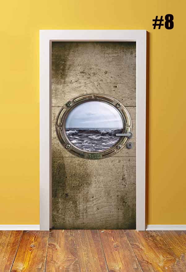 Creative Door Mural Classic Wood Gate Entrance Door Wrap Peel and Stick ...