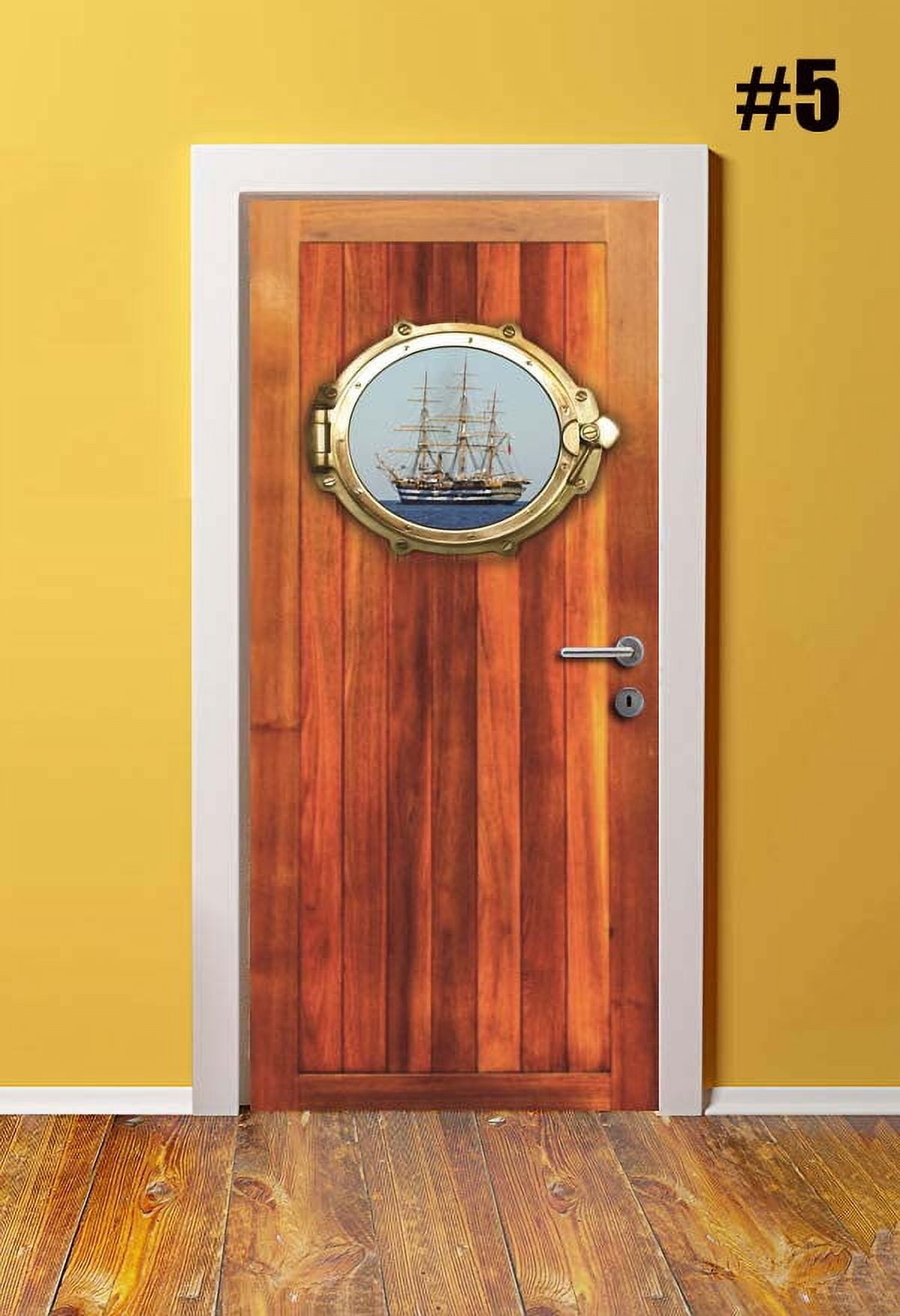 Creative Door Mural Classic Wood Gate Entrance Door Wrap Peel and Stick ...