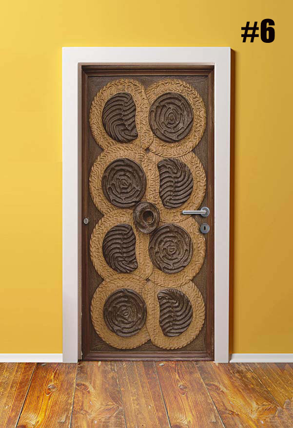 Creative Door Mural Classic Wood Gate Entrance Door Wrap Peel and Stick ...