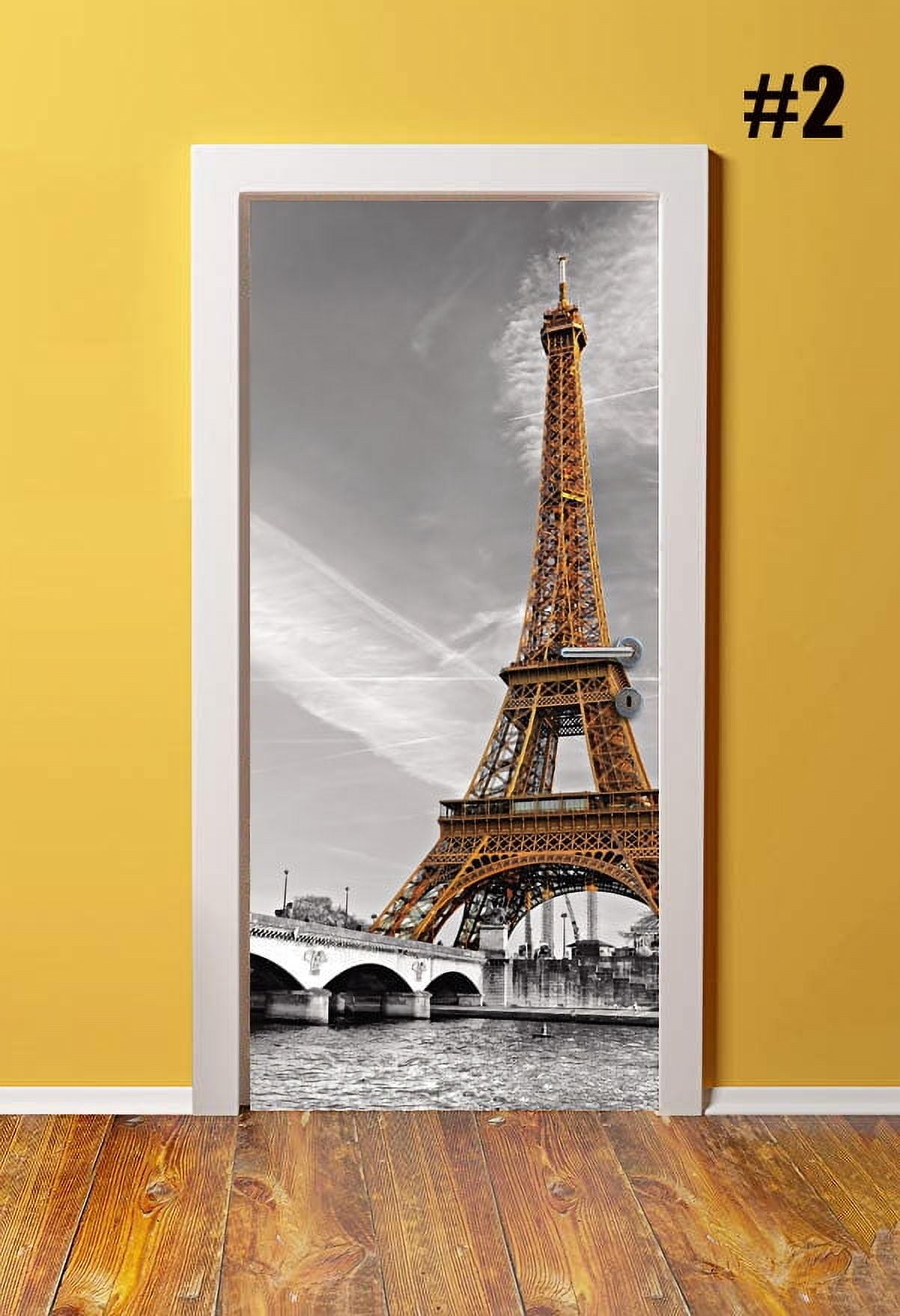 Creative Door Mural Famous Building Landscape Door Wrap Peel and Stick ...