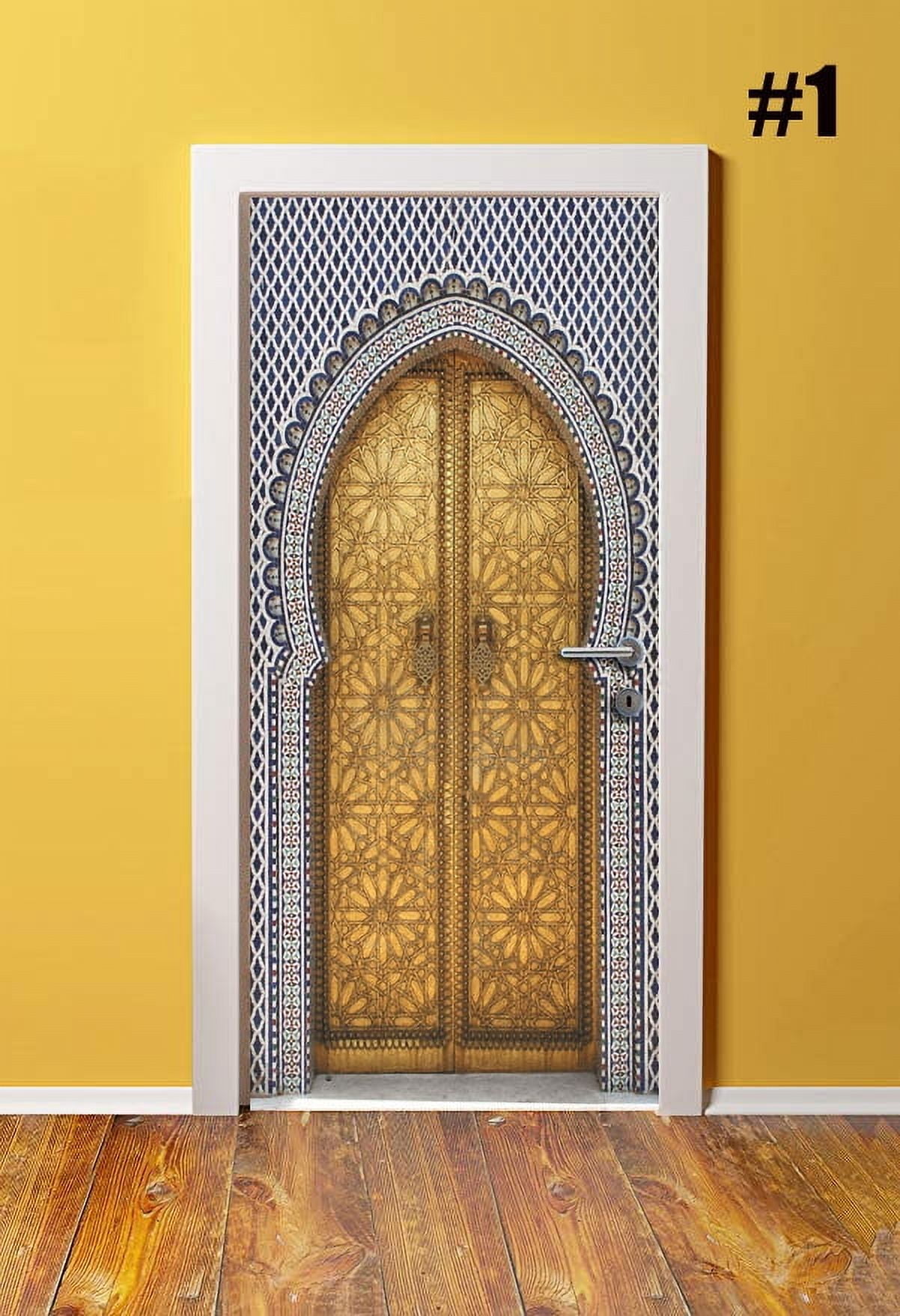 Creative Door Mural Iron Gate Traditional Entrance Door Wrap Remove ...