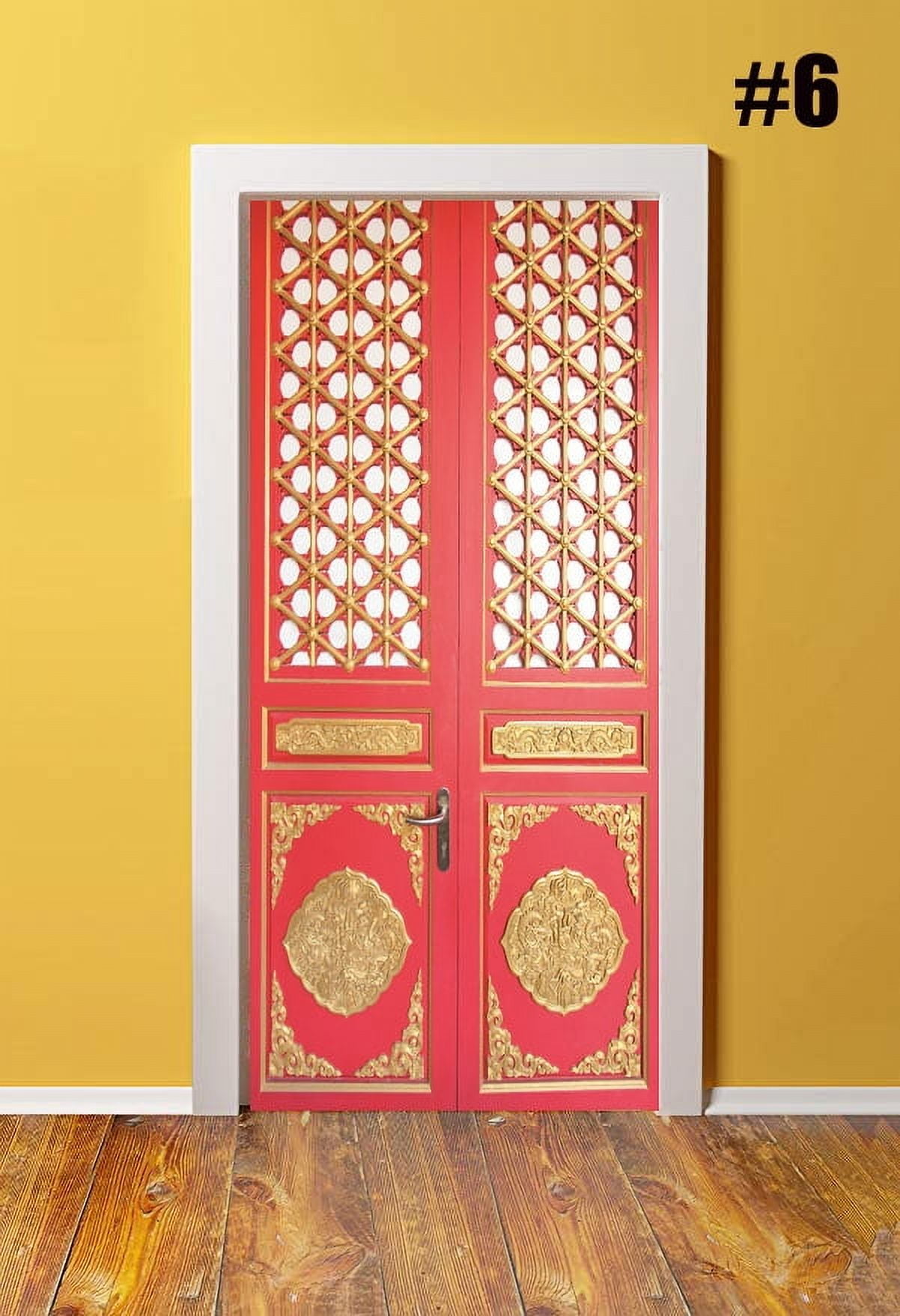 Creative Door Mural Iron Gate Traditional Entrance Door Wrap Remove ...