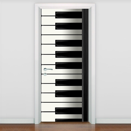 Creative Door Mural Modern Piano Keyboard Door Wrap Peel and Stick Door ...