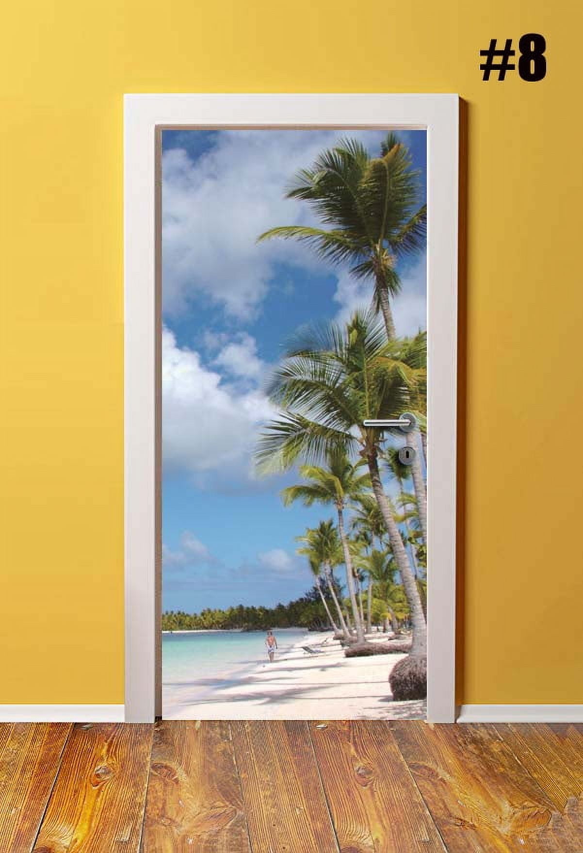 Creative Door Mural Seaside ScenerY Door Wrap For Kid's Peel and Stick ...