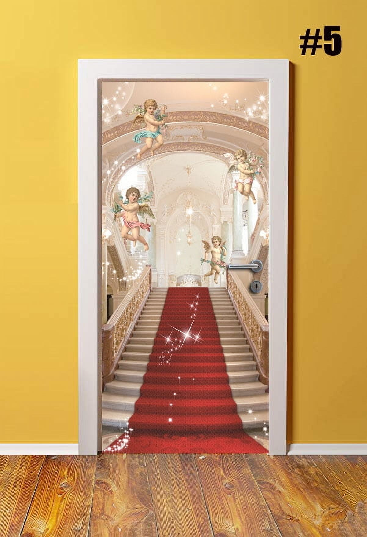 Creative Door Mural Stairs Stone Steps Door Wrap For Kid's Peel and ...