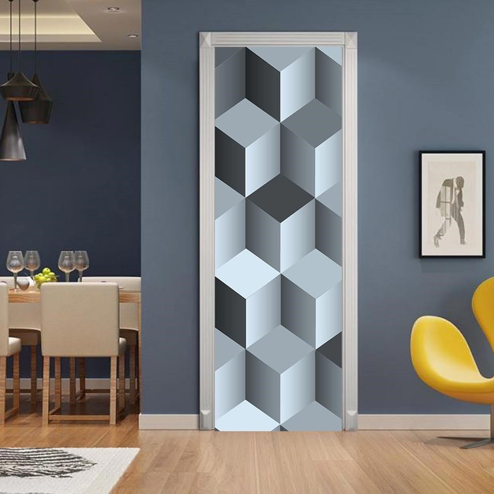 Creative Door Poster Wallpaper D Visual Modern Geometric Design Door ...