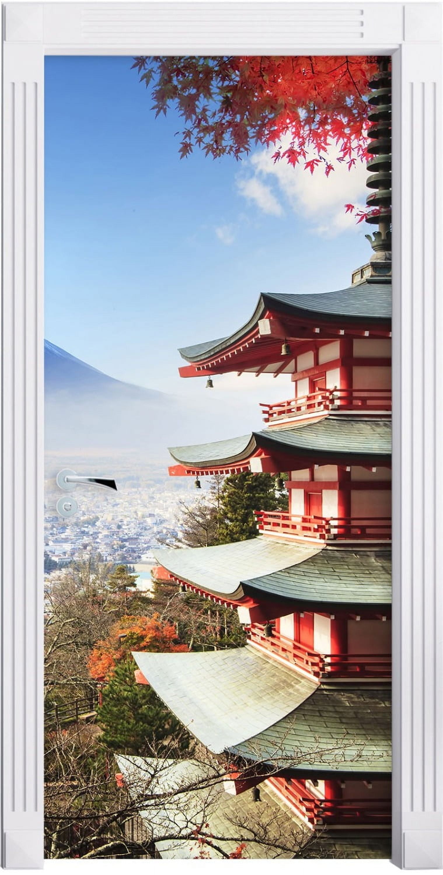 Creative Door Sticker Court Building For Living Room Bedroom PVC Self ...