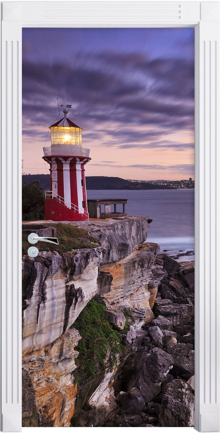 Creative Door Sticker Lighthouse For Living Room Bedroom PVC Self ...