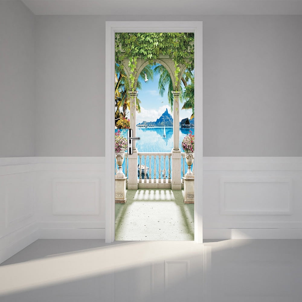 Creative Door Stickers Bedroom Sliding Door Living Room Door ...