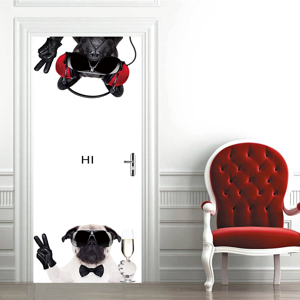 Creative Door Stickers Bedroom Sliding Door Living Room Door ...