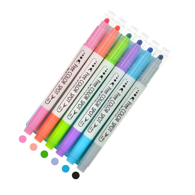 Creative Dot Marker Highlighters, Novelty Colored Dotted Art Markers ...
