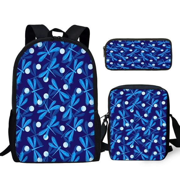 Creative Dragonfly Design Backpack 3 Set Bag for Teenager Student Daily ...