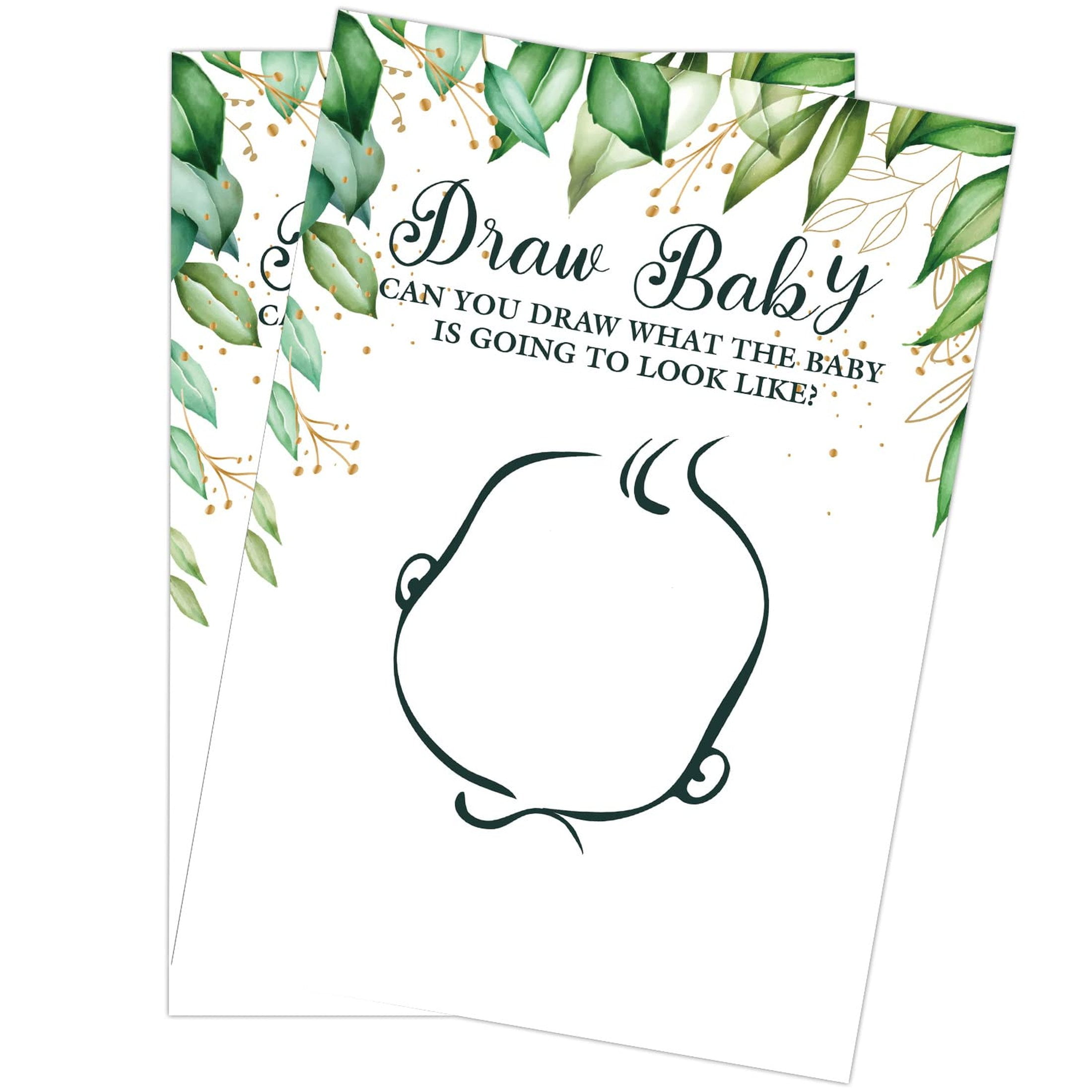 Creative Draw Baby Shower Game Set - 30 Engaging Cards for Gender ...