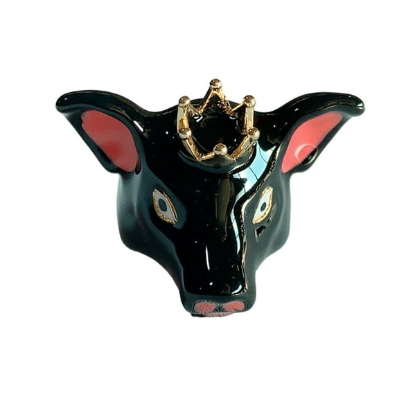 Creative Drip Glaze Rings Artistic Piglets Design Stackable Gold Tone ...