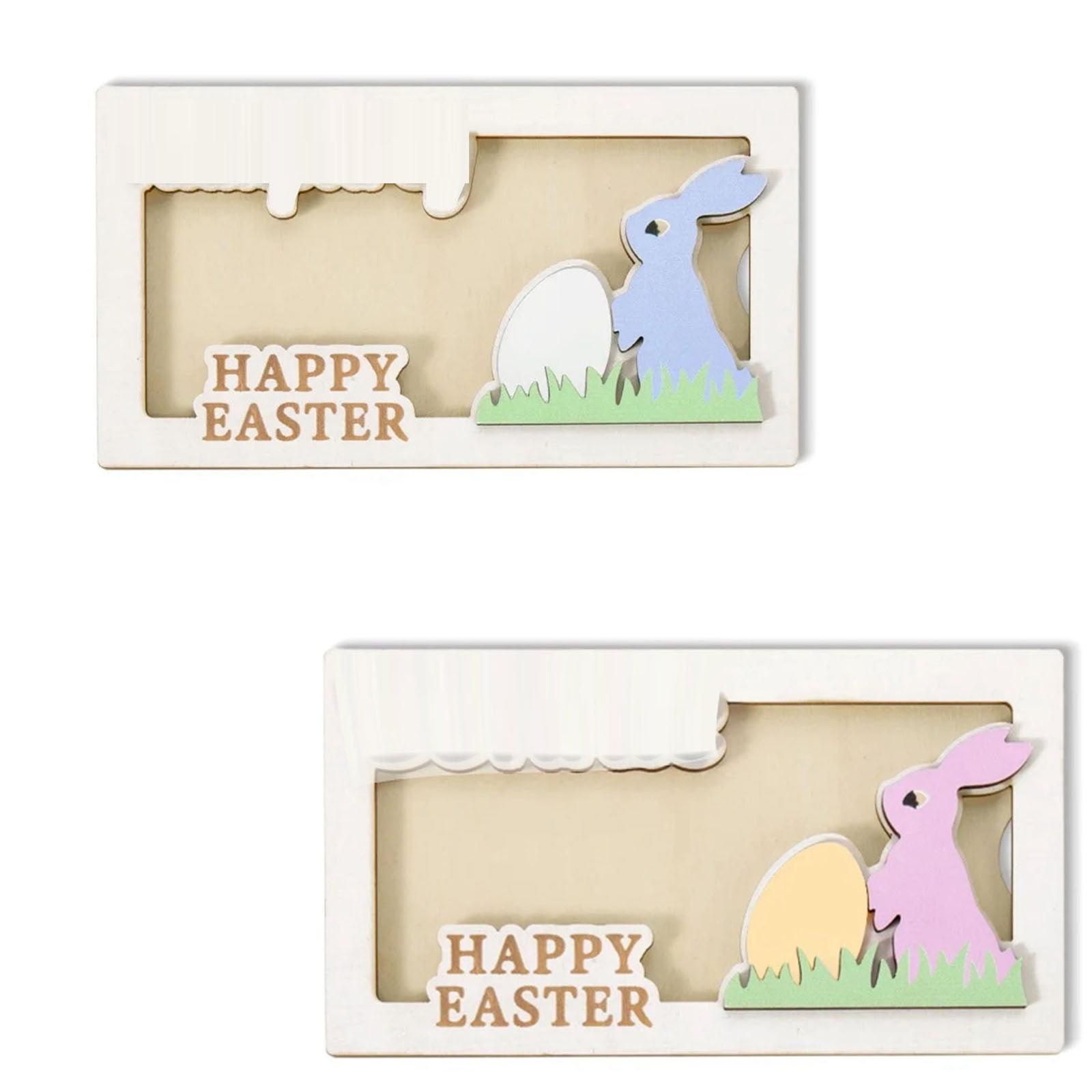 Creative Easter Bunny Gift Crafts Wooden Wallet Hanging Tag ...