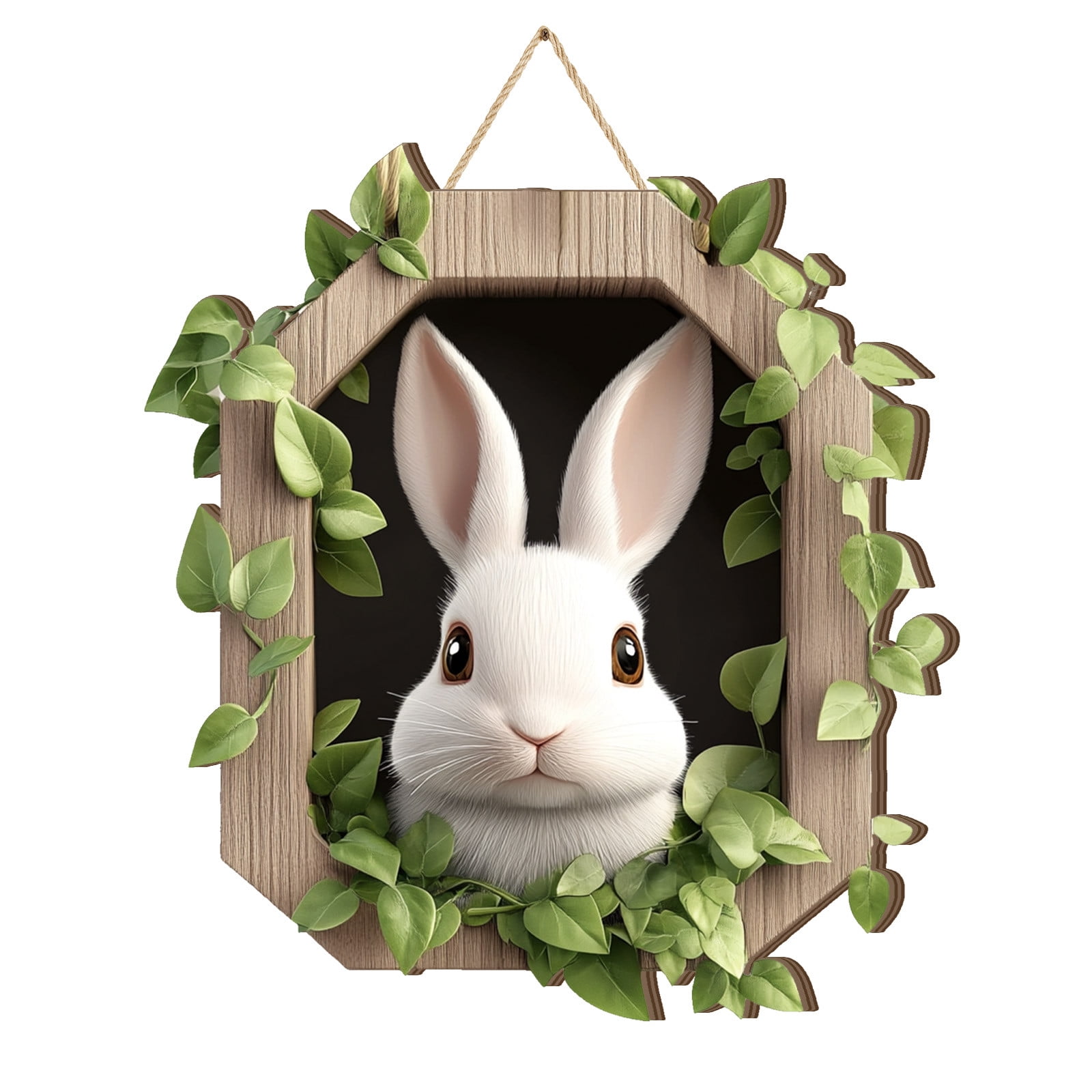 Creative Easter Bunny Hole Sign for Front Door Decor,Fun Wooden Door ...