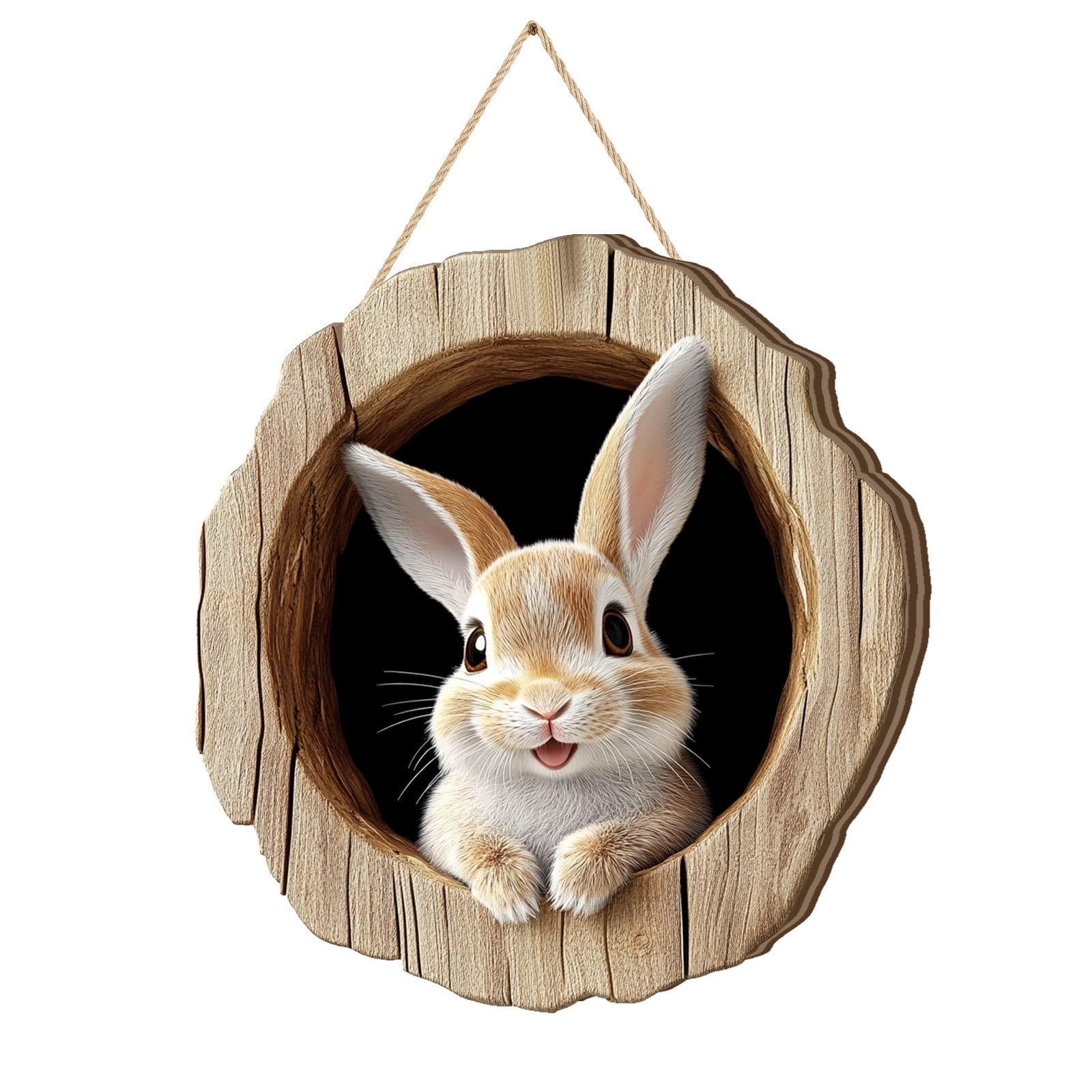 Creative Easter Bunny Hole Sign for Front Door Decor,Fun Wooden Door ...