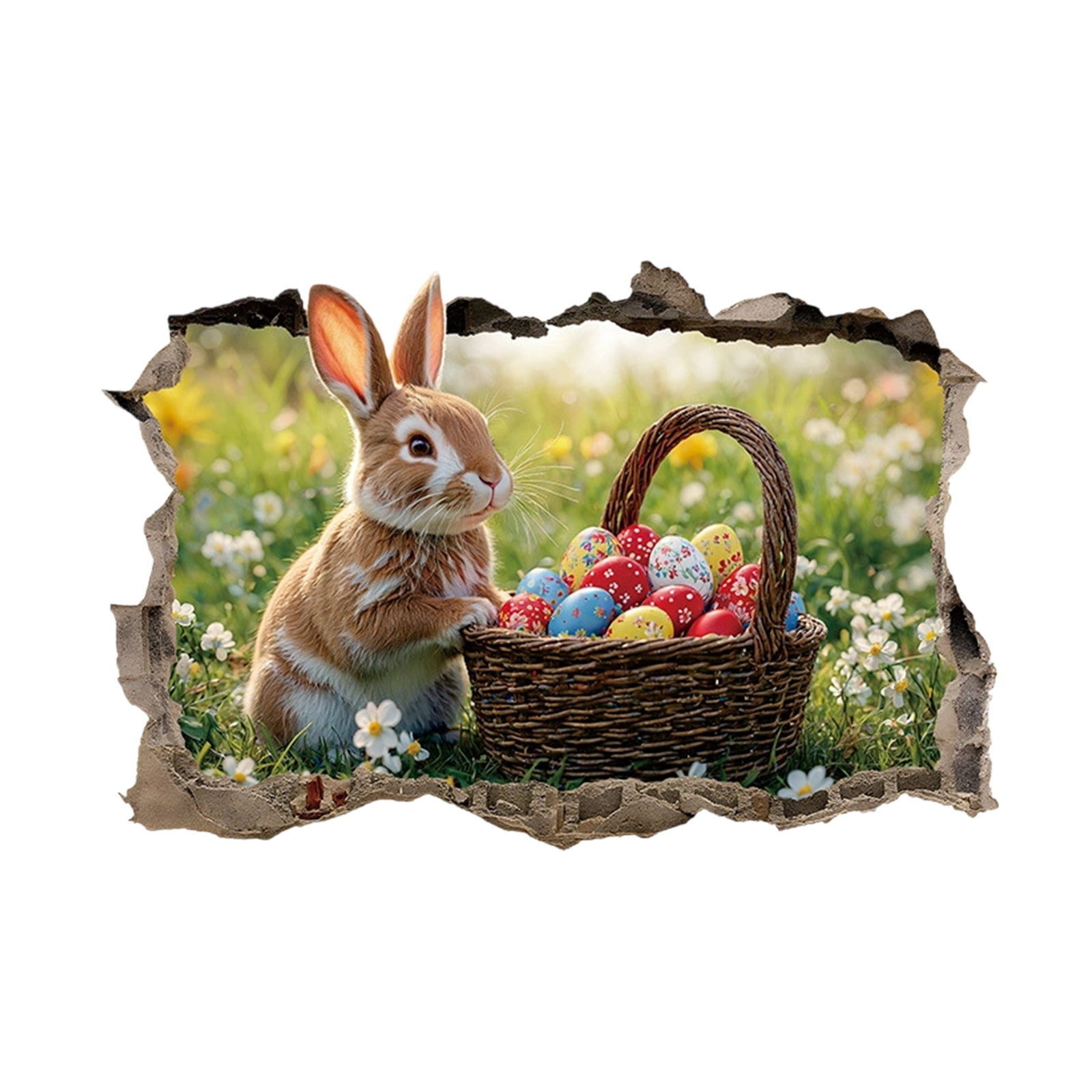 Creative Easter Wall Stickers, 15.7x24 Inch PVC Self-Adhesive 3D ...