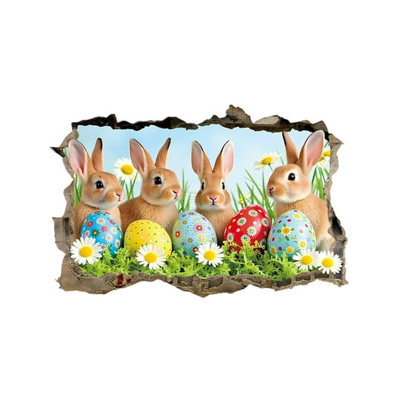 Creative Easter Wall Stickers Festive 3D Breakthrough Design, Easter ...